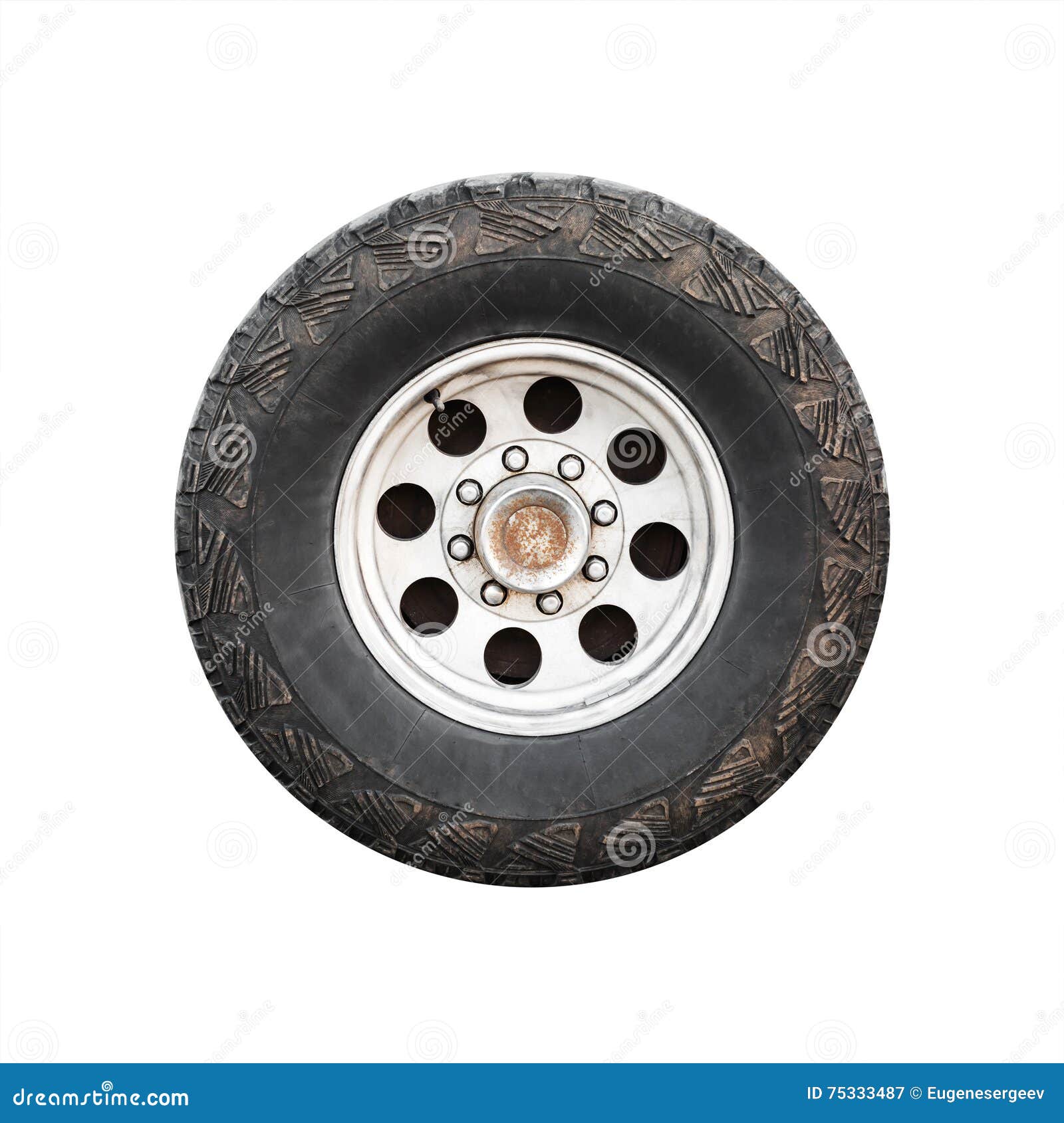 SUV Car Wheel, Front View Isolated Stock Image - Image of auto ...
