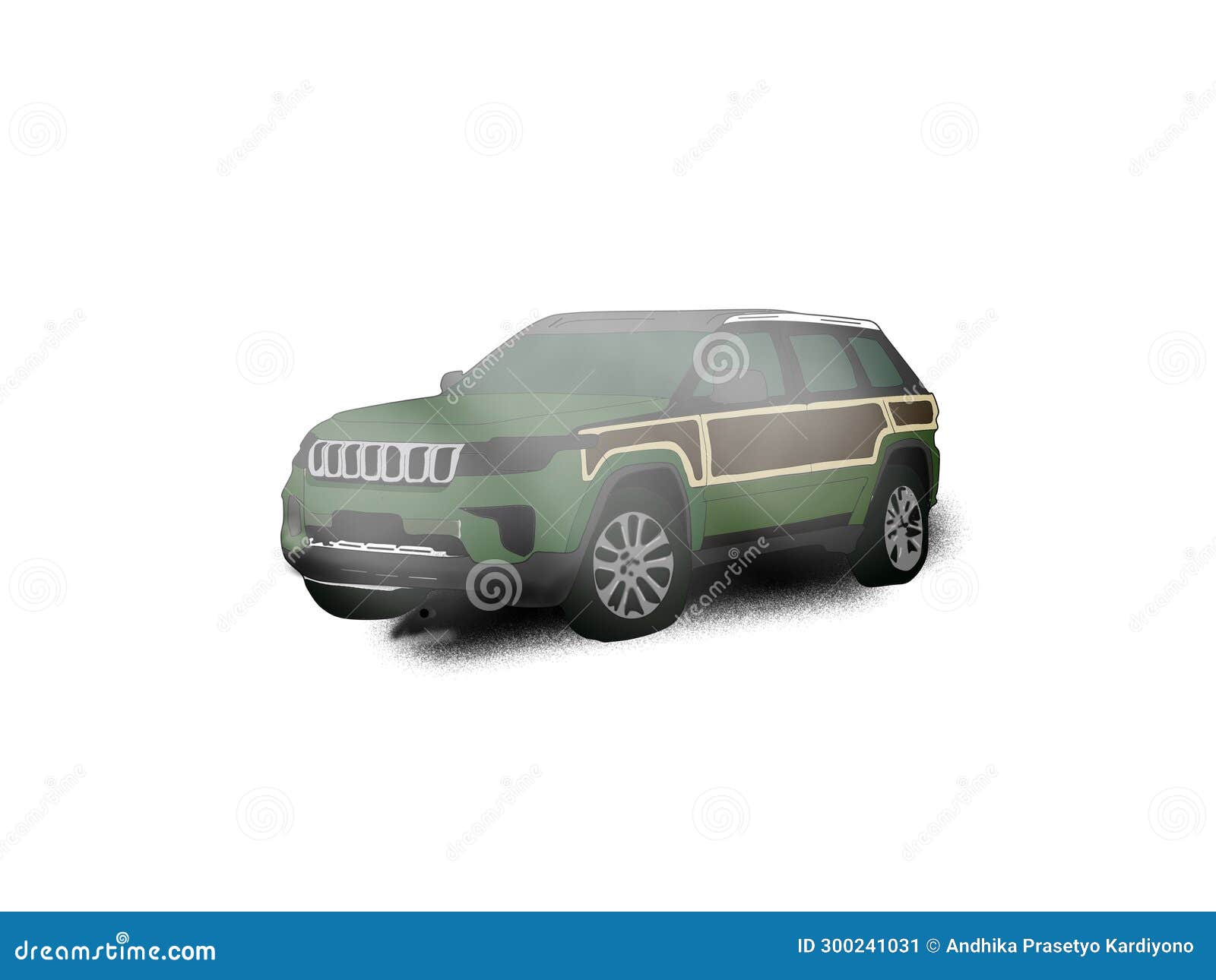 SUV Car on a White Background with a Shadow on the Ground. Stock ...