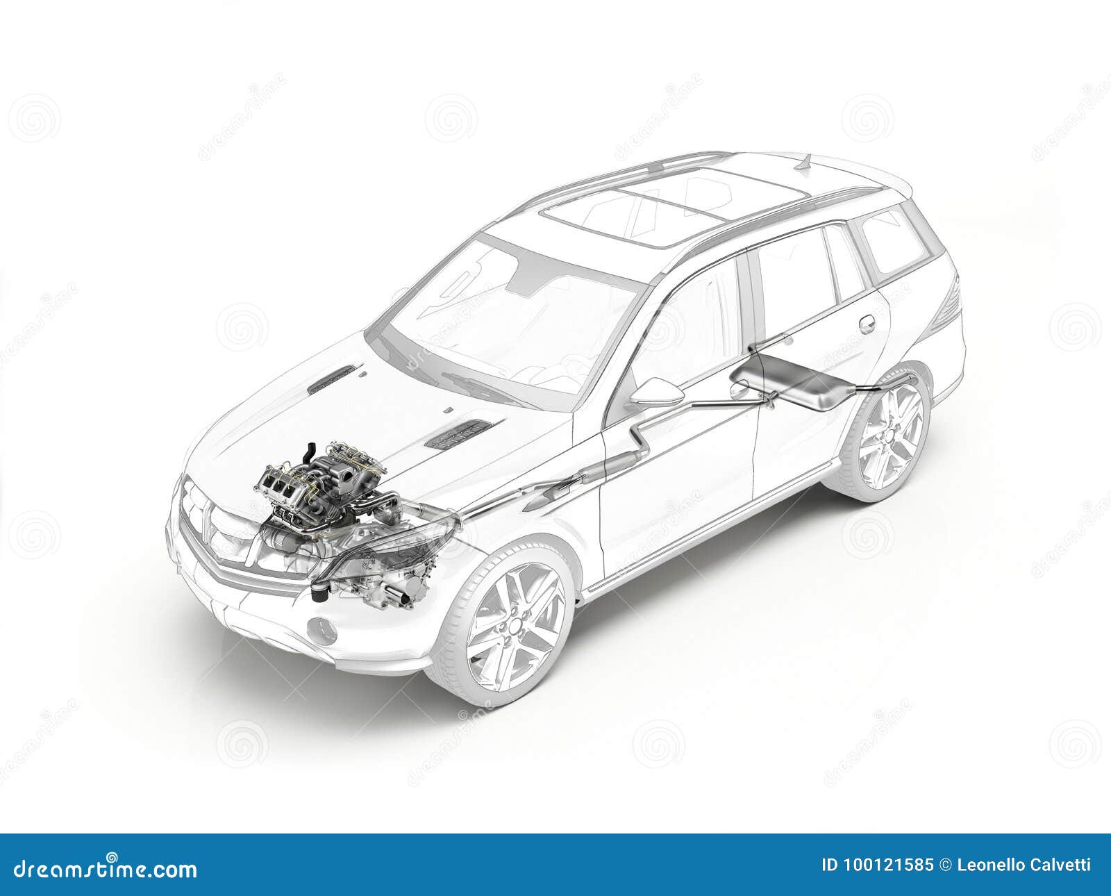 Suv Cutaway Showing Cooling System. Royalty-Free Stock Photo ...