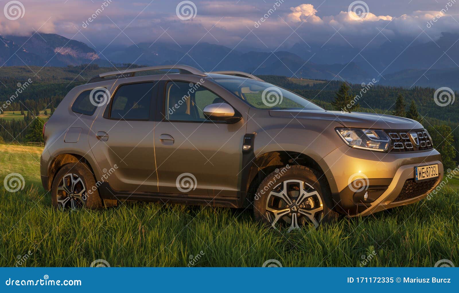 Dacia Duster SUV Car Side View Isolated On White Background Editorial ...