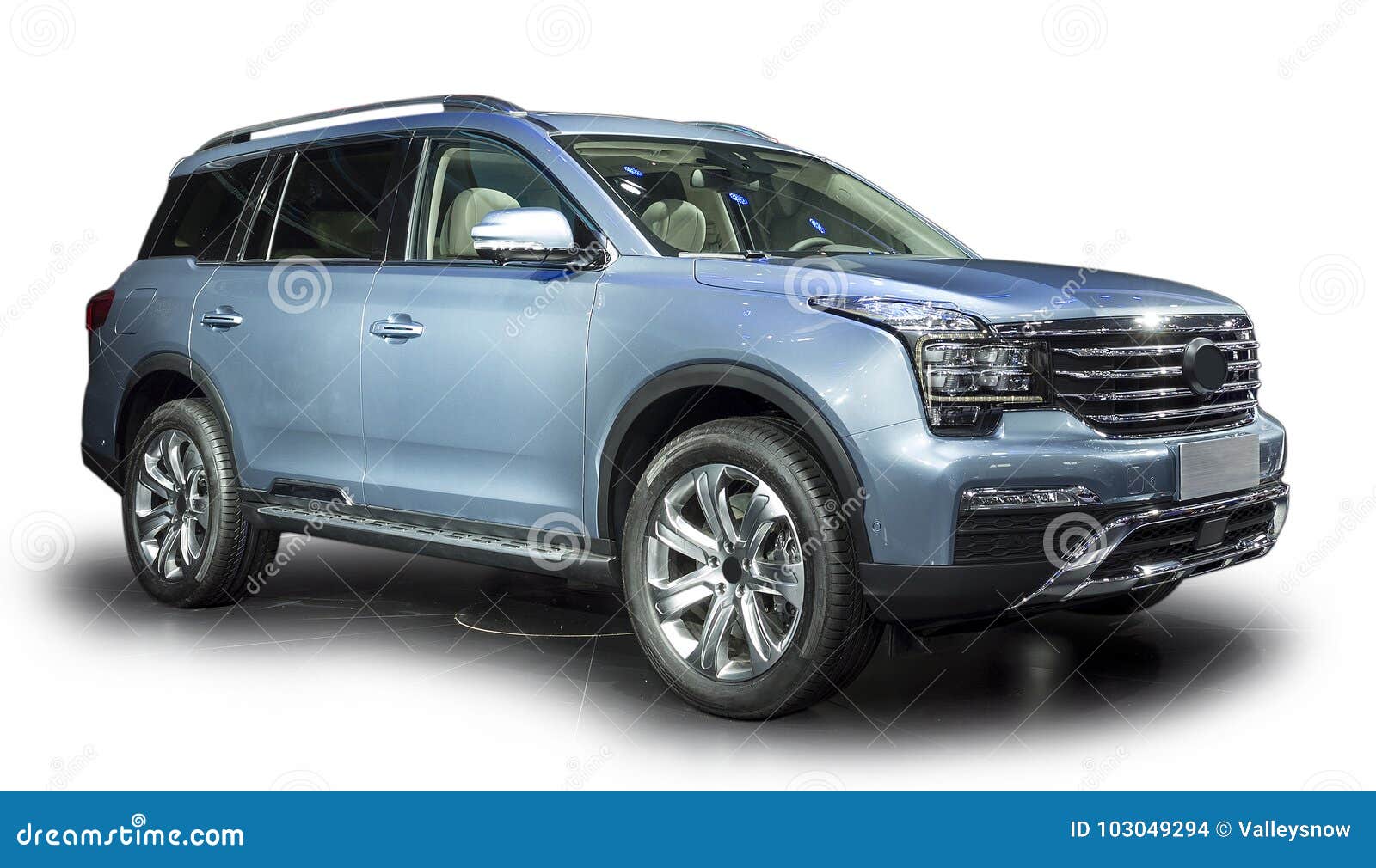 SUV de luxe bleu photo stock. Image du fusion, désactivé - 103049294