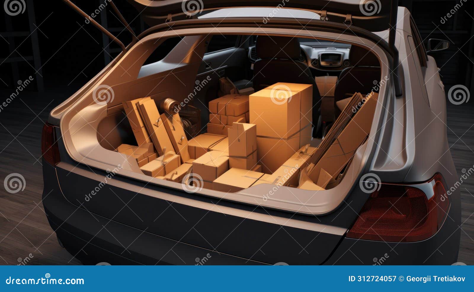 SUV Loaded with Packages and Personal Belongings Stock Illustration ...