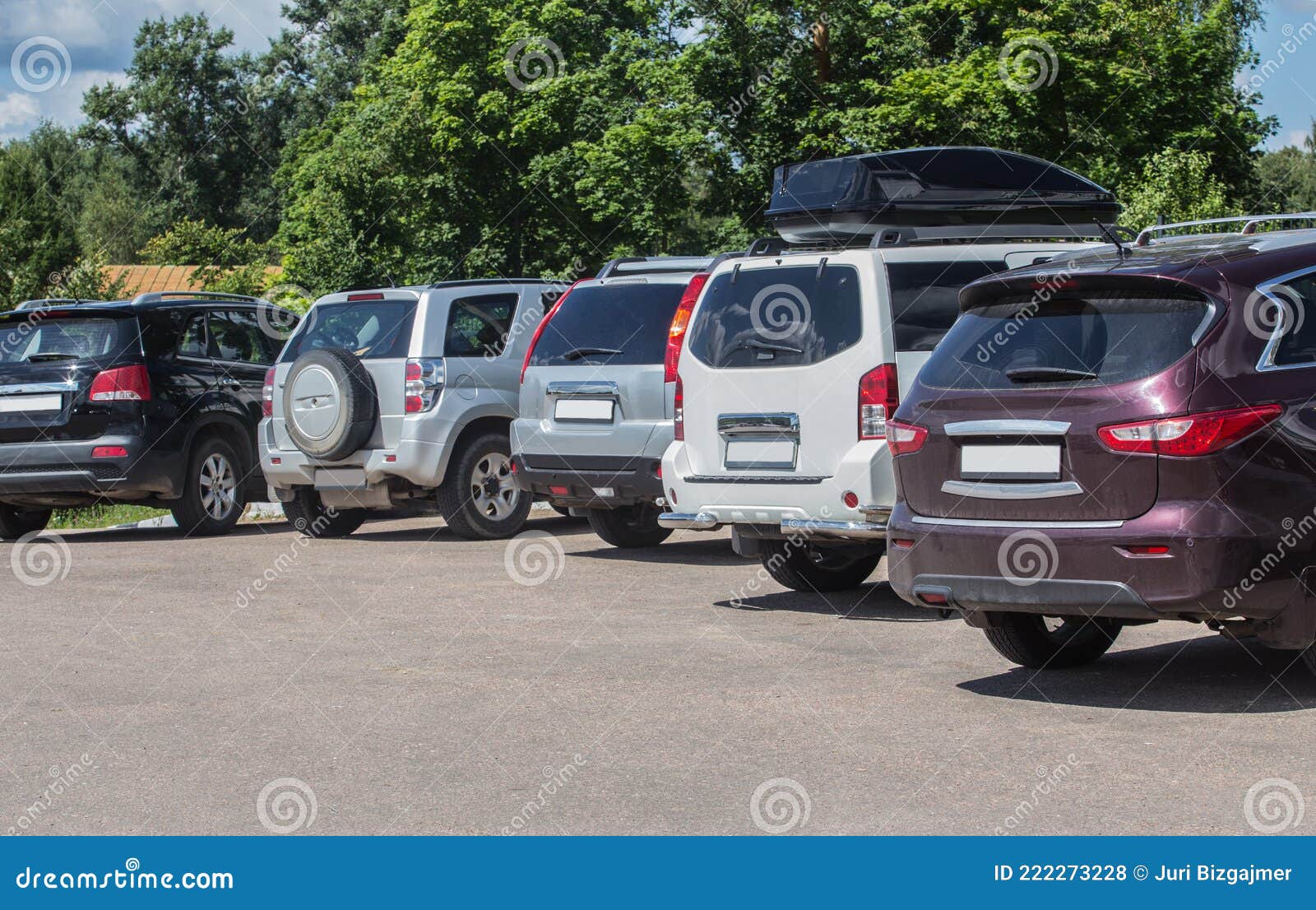 SUVs of Various Models in the Parking Lot Stock Photo - Image of line ...