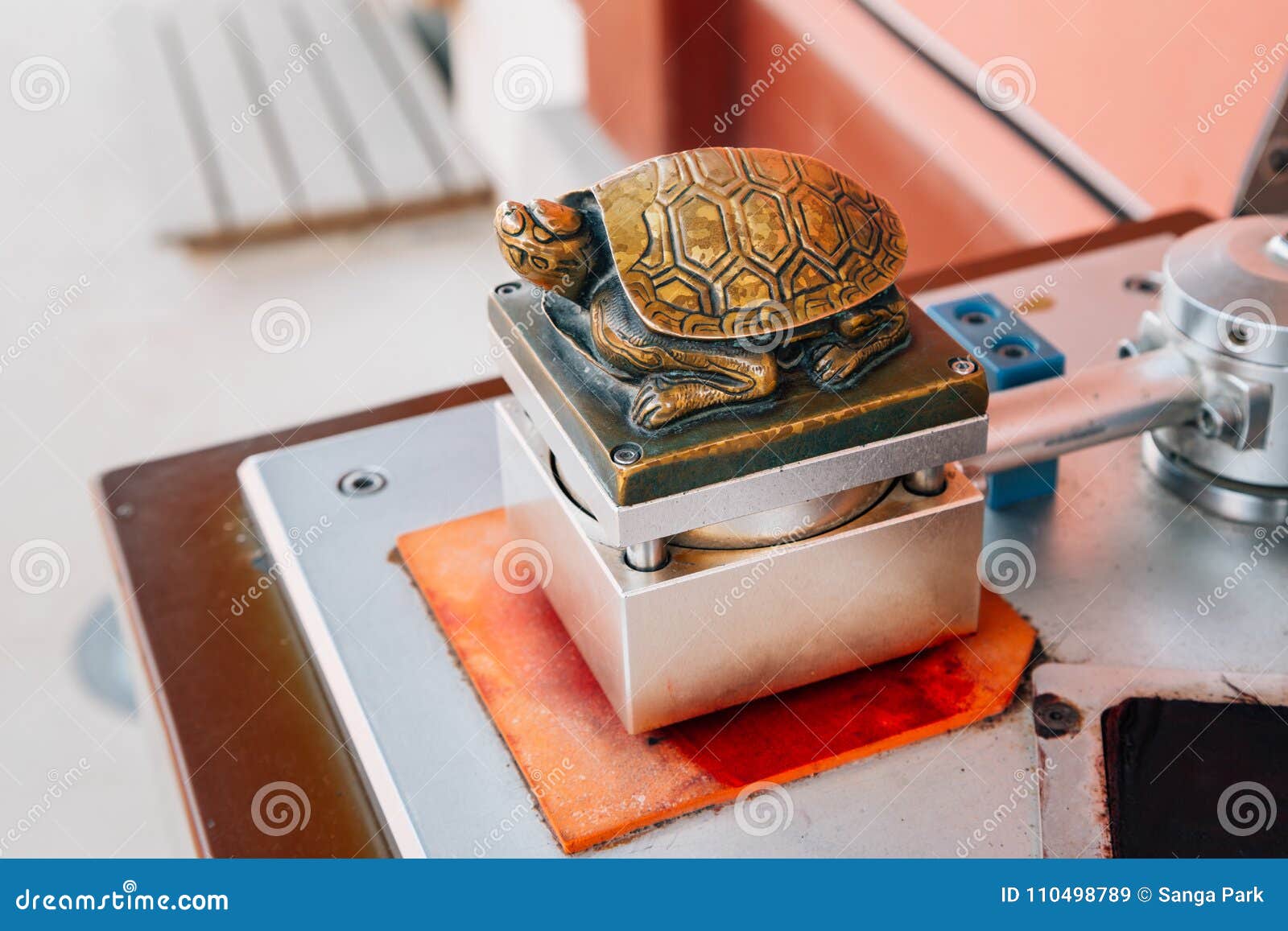 Golden Turtle Shape Stamp in Suwon, Korea Editorial Stock Image - Image ...