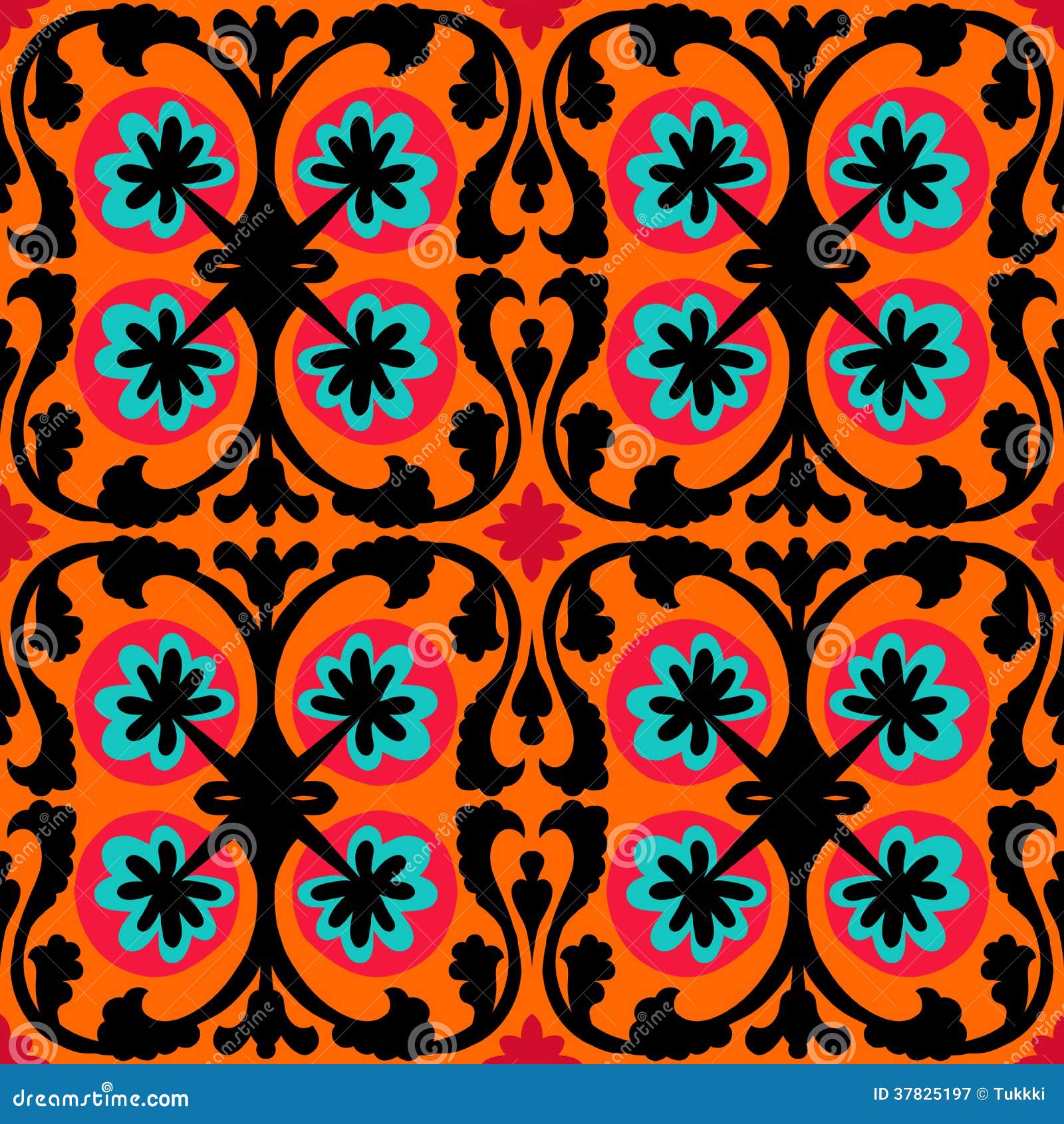 Suzani Pattern with Uzbek and Kazakh Motifs Stock Vector - Illustration ...