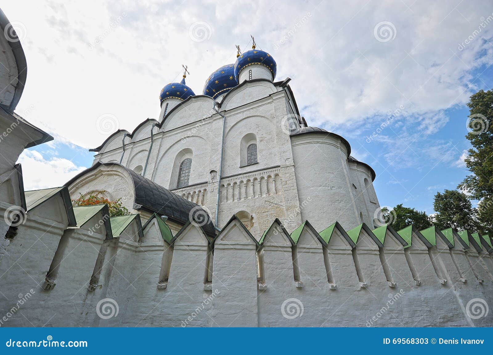 The Suzdal Kremlin with Blue Domes Stock Image - Image of place ...
