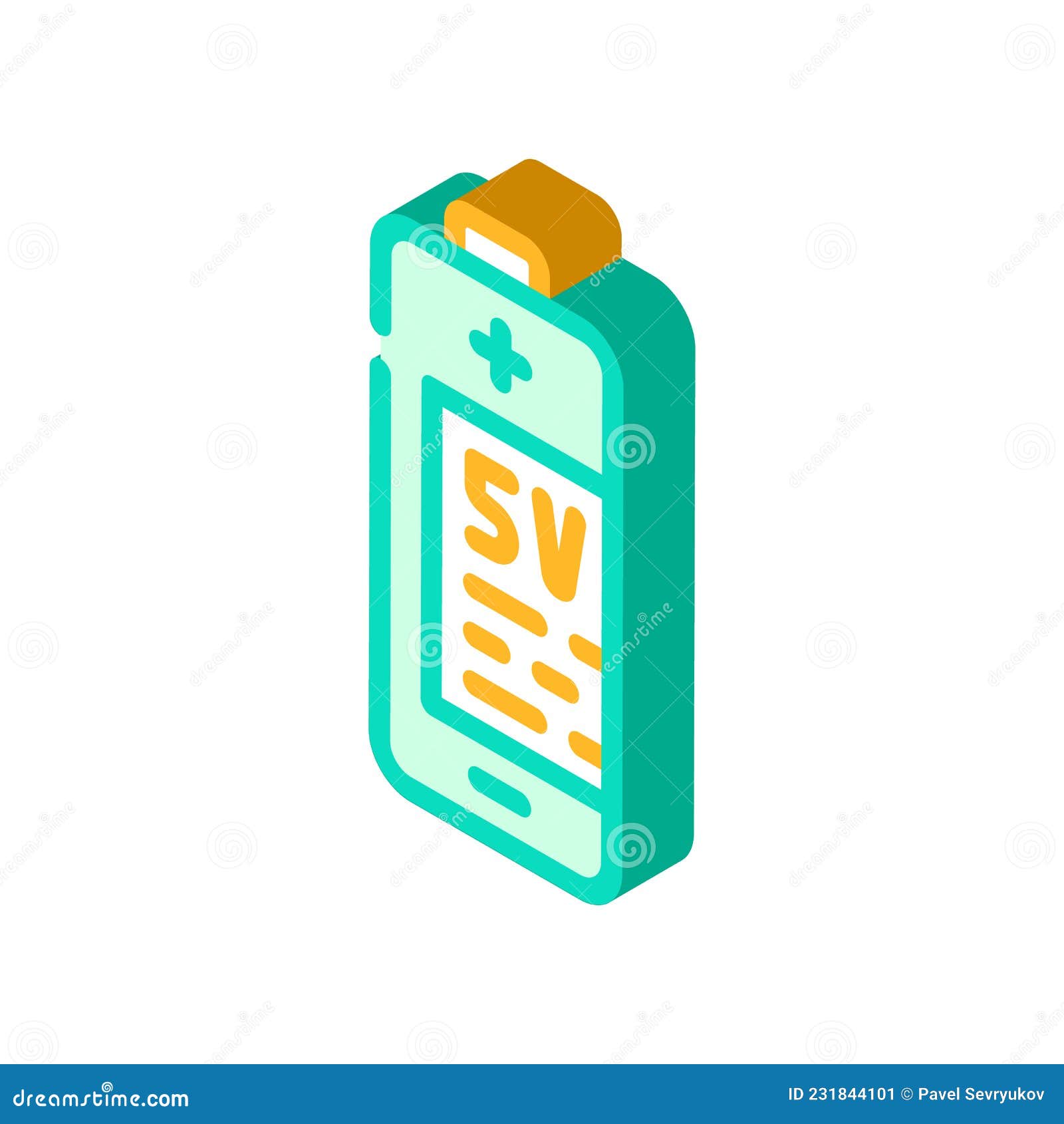 Sv Battery Isometric Icon Vector Illustration Stock Vector ...