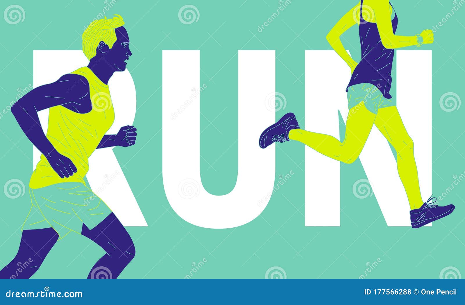 Illustration of Running Action. Stock Vector - Illustration of ...