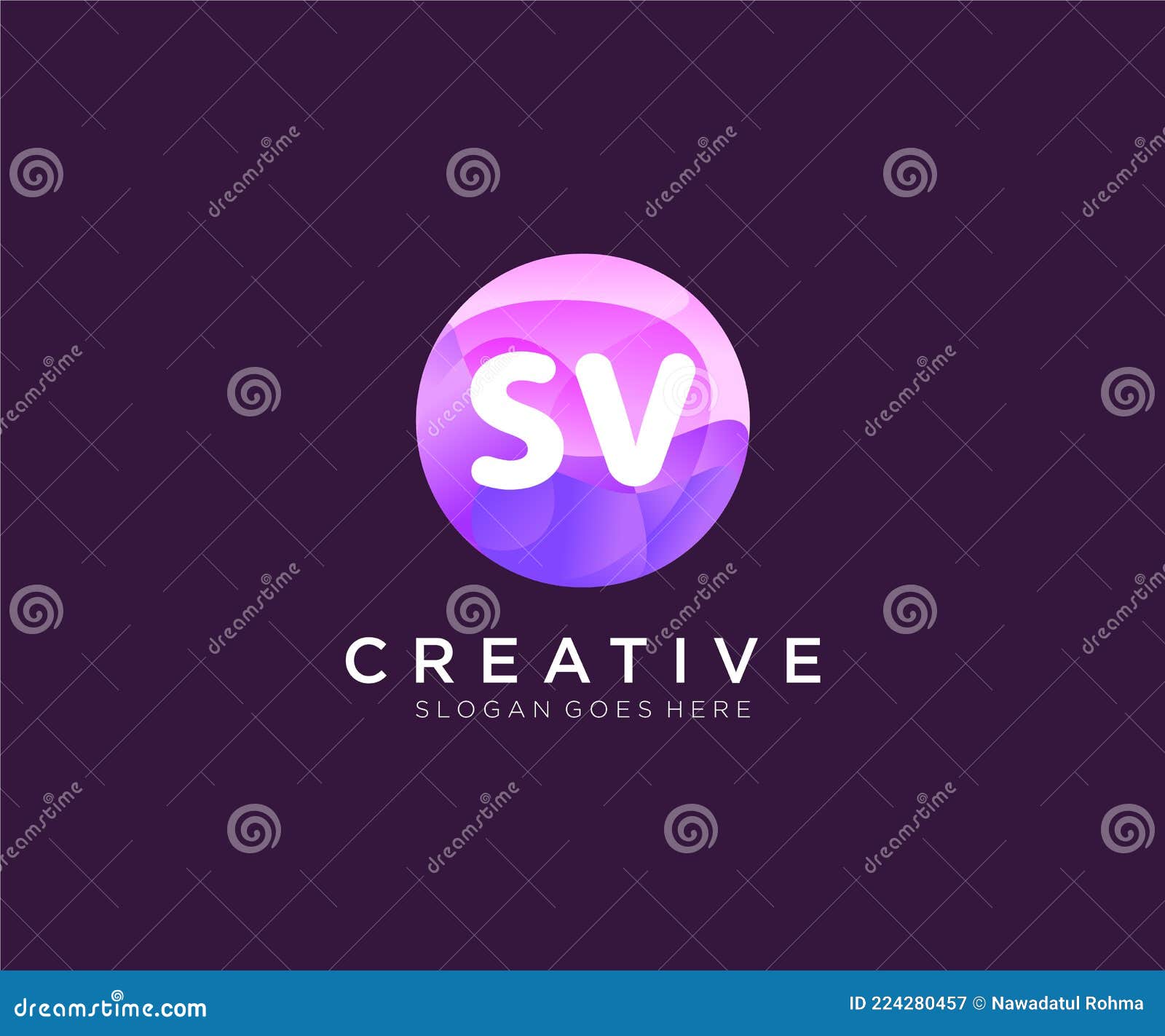 SV Initial Logo with Colorful Circle Template Vector Stock Vector ...