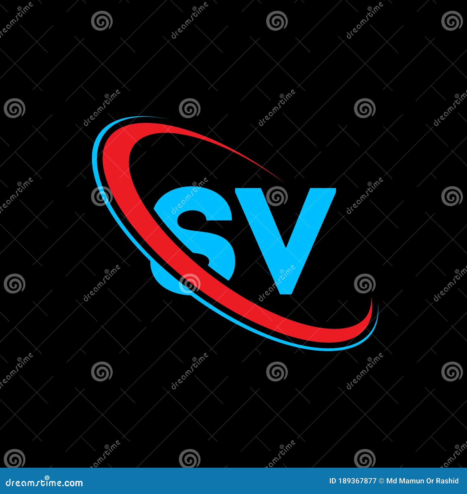 SV S V Letter Logo Design. Initial Letter SV Linked Circle Uppercase ...