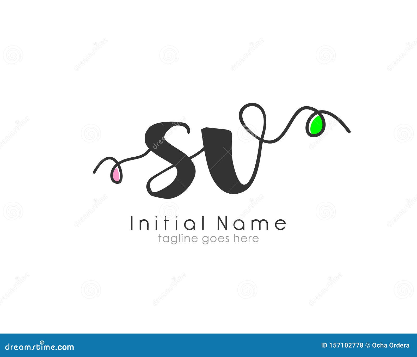 SV Signature Initial Logo Template Vector. Initial Signature Logo ...