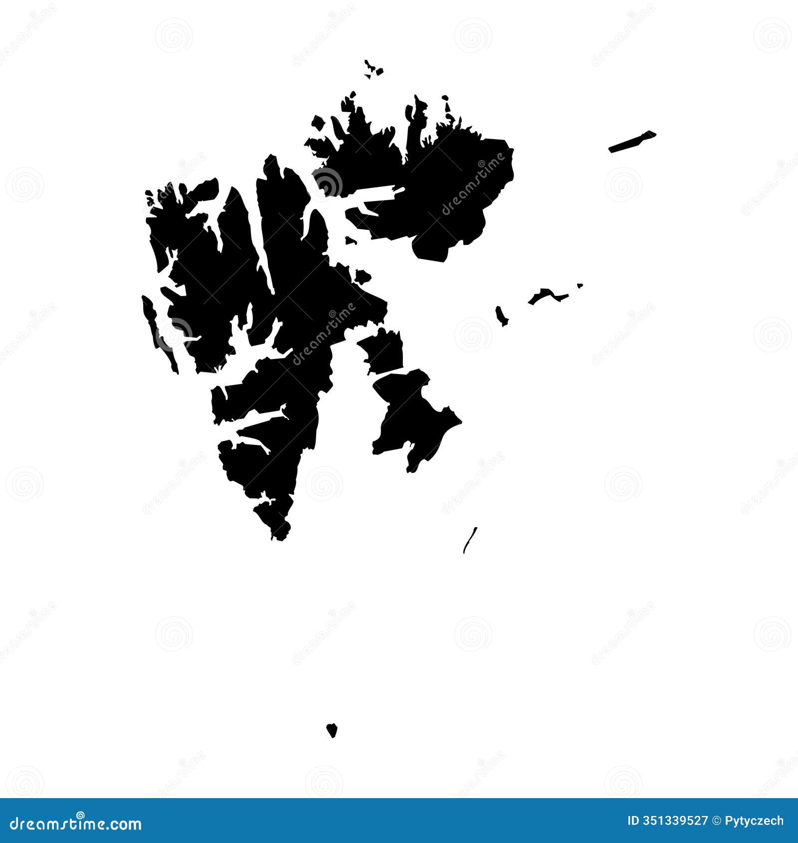 Svalbard, Aka Spitzbergen, Vector Map Solid Silhouette Stock ...