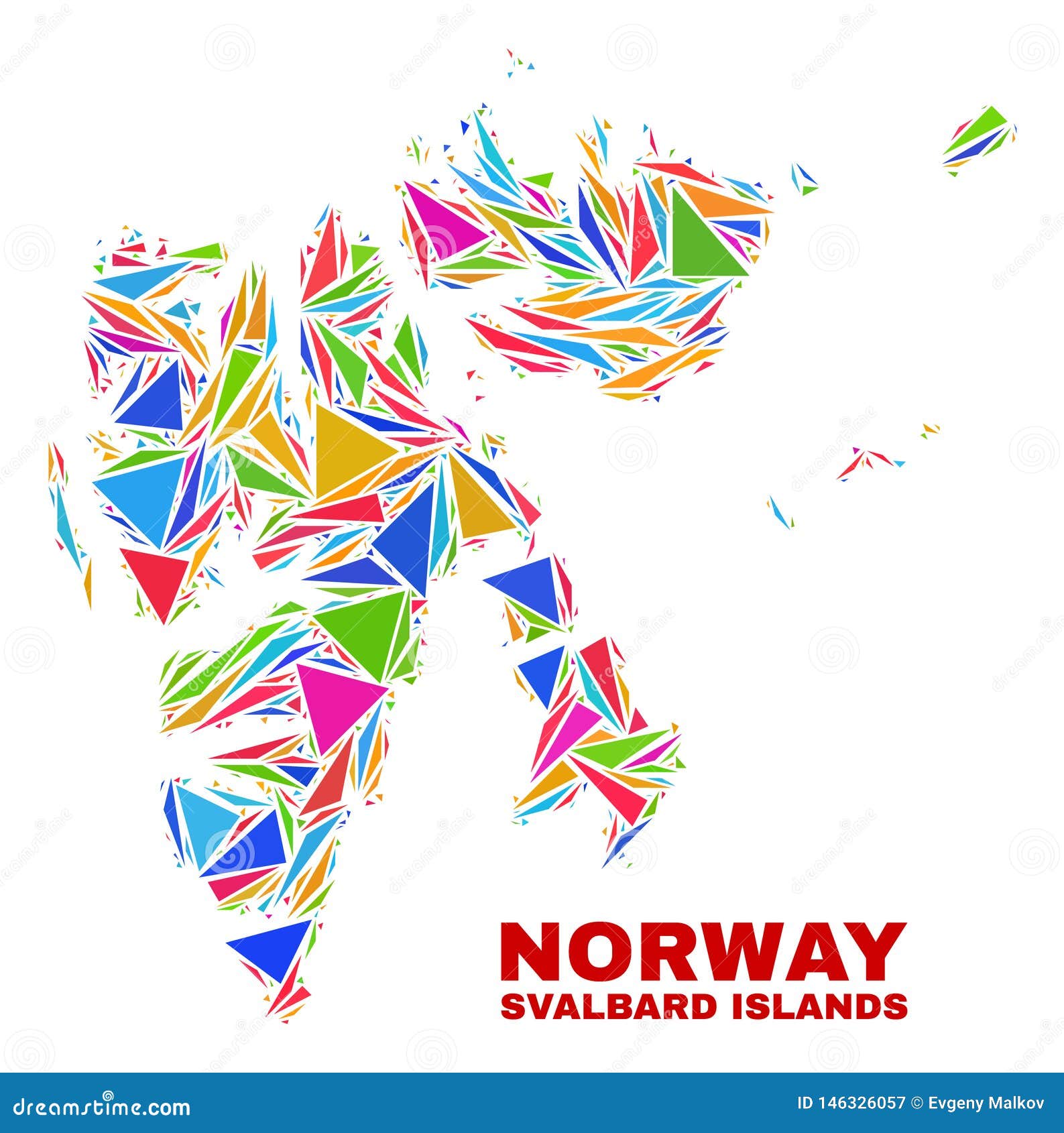 Svalbard Islands Map - Mosaic of Color Triangles Stock Vector ...