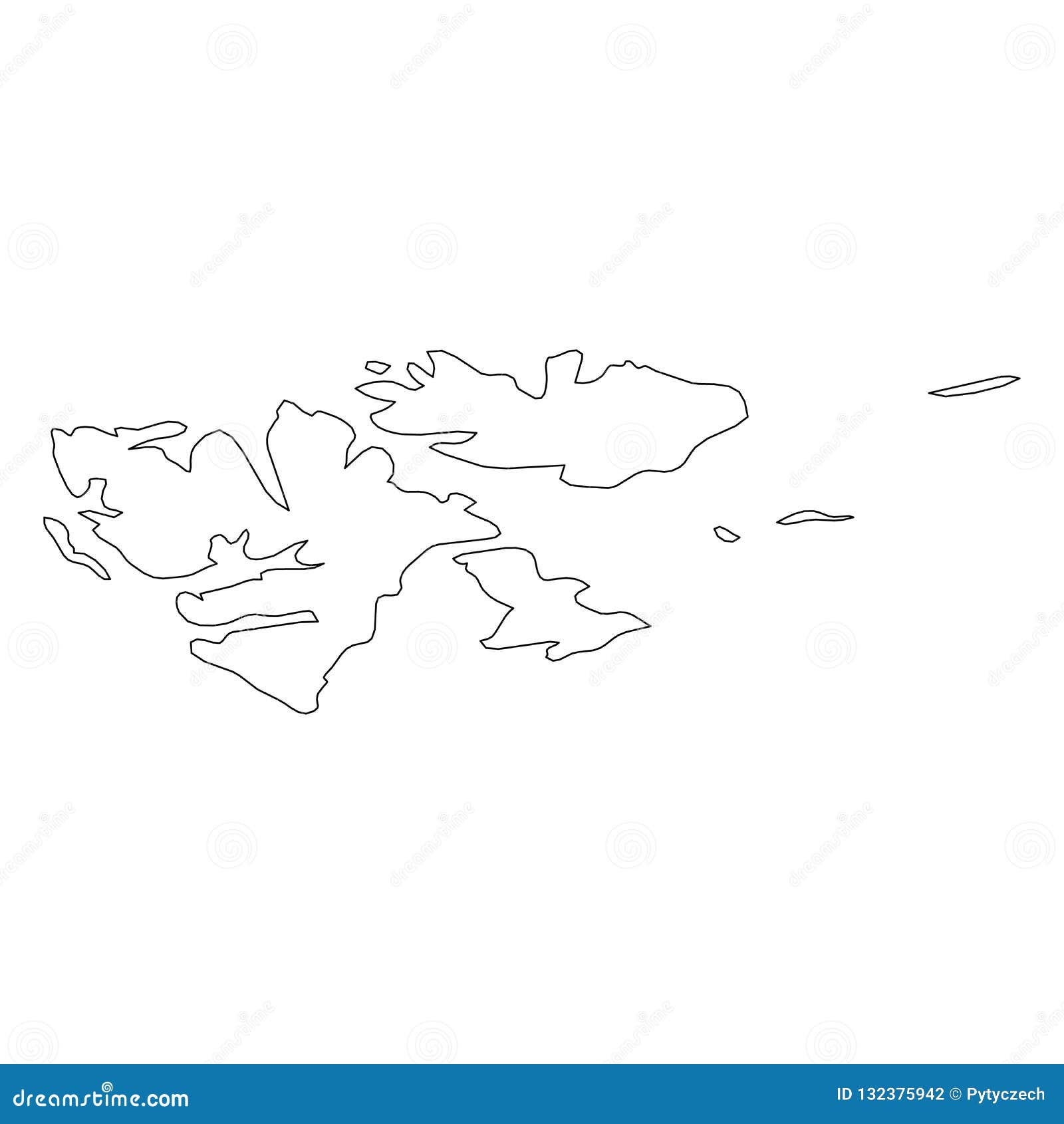 Svalbard Islands Black And Outline Map Vector, Isolated On White ...