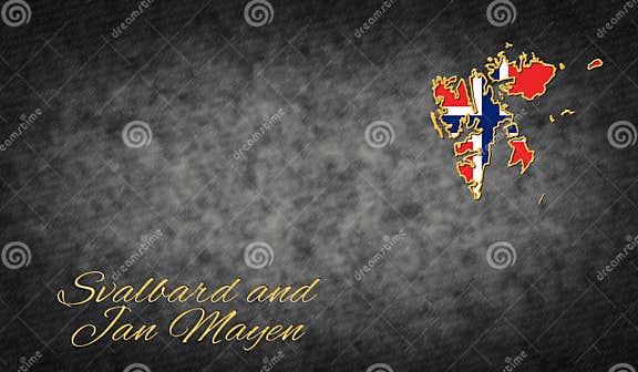 Svalbard and Jan Mayen Symbols, Map of Svalbard and Jan Mayen Stock ...