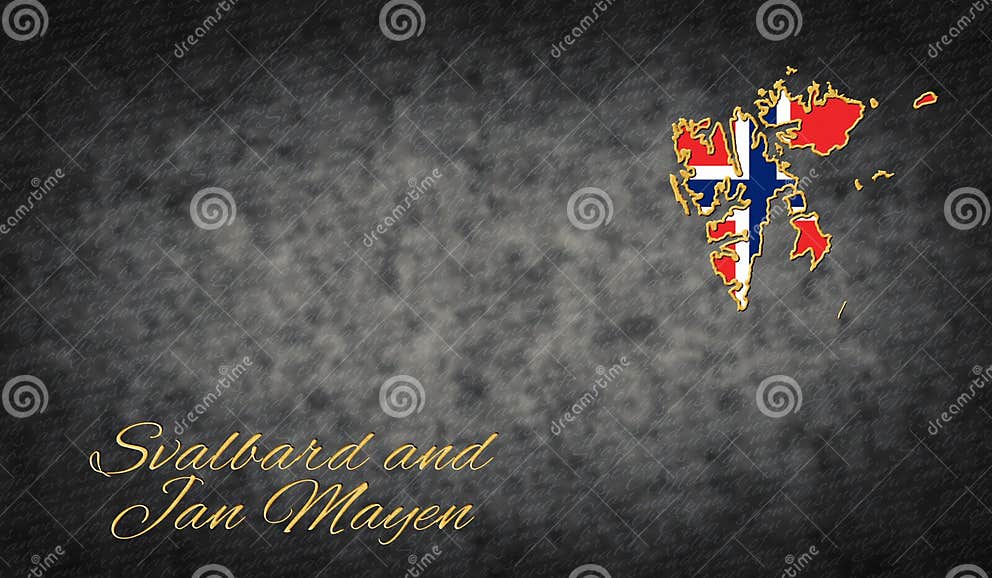 Svalbard and Jan Mayen Symbols, Map of Svalbard and Jan Mayen Stock ...