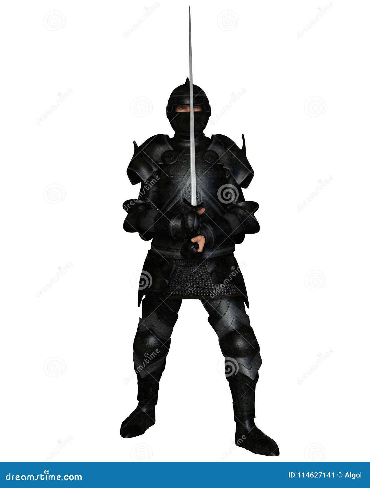 Svart Riddare I Medeltida Pansar Stock Illustrationer - Illustration av ...