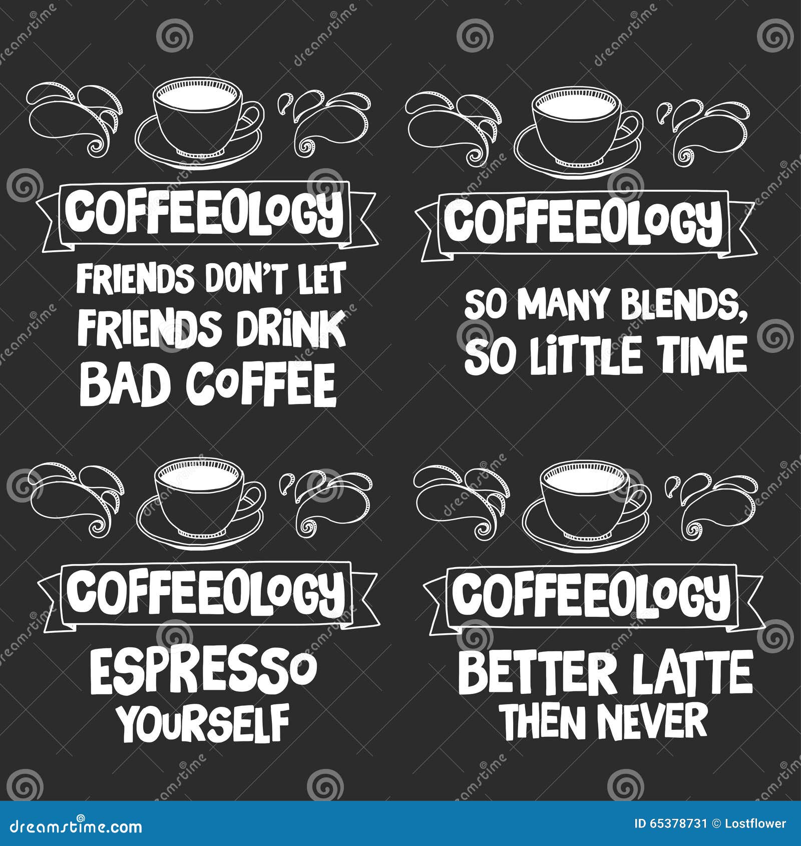 Svart Tavla Med Citationstecken Om Kaffe Vektor Illustrationer ...