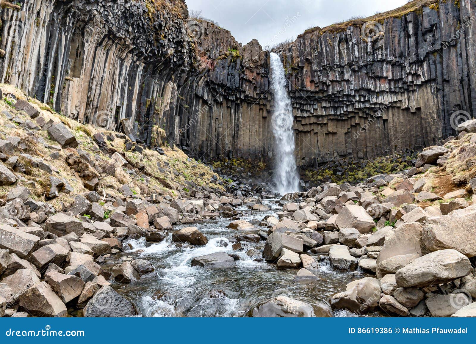 Svartifoss, Black Waterfall, Iceland Stock Photo - Image of basaltic ...