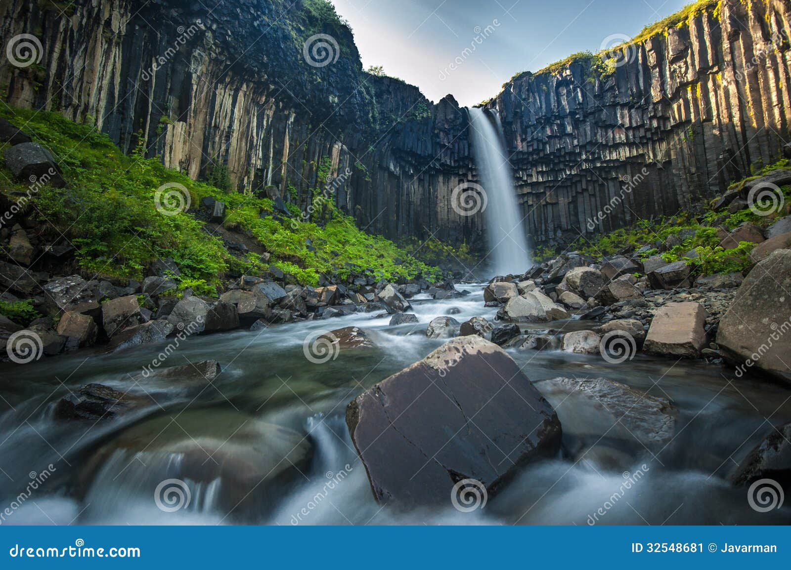 Svartifoss, Black Waterfall, Iceland Stock Image - Image of formations ...