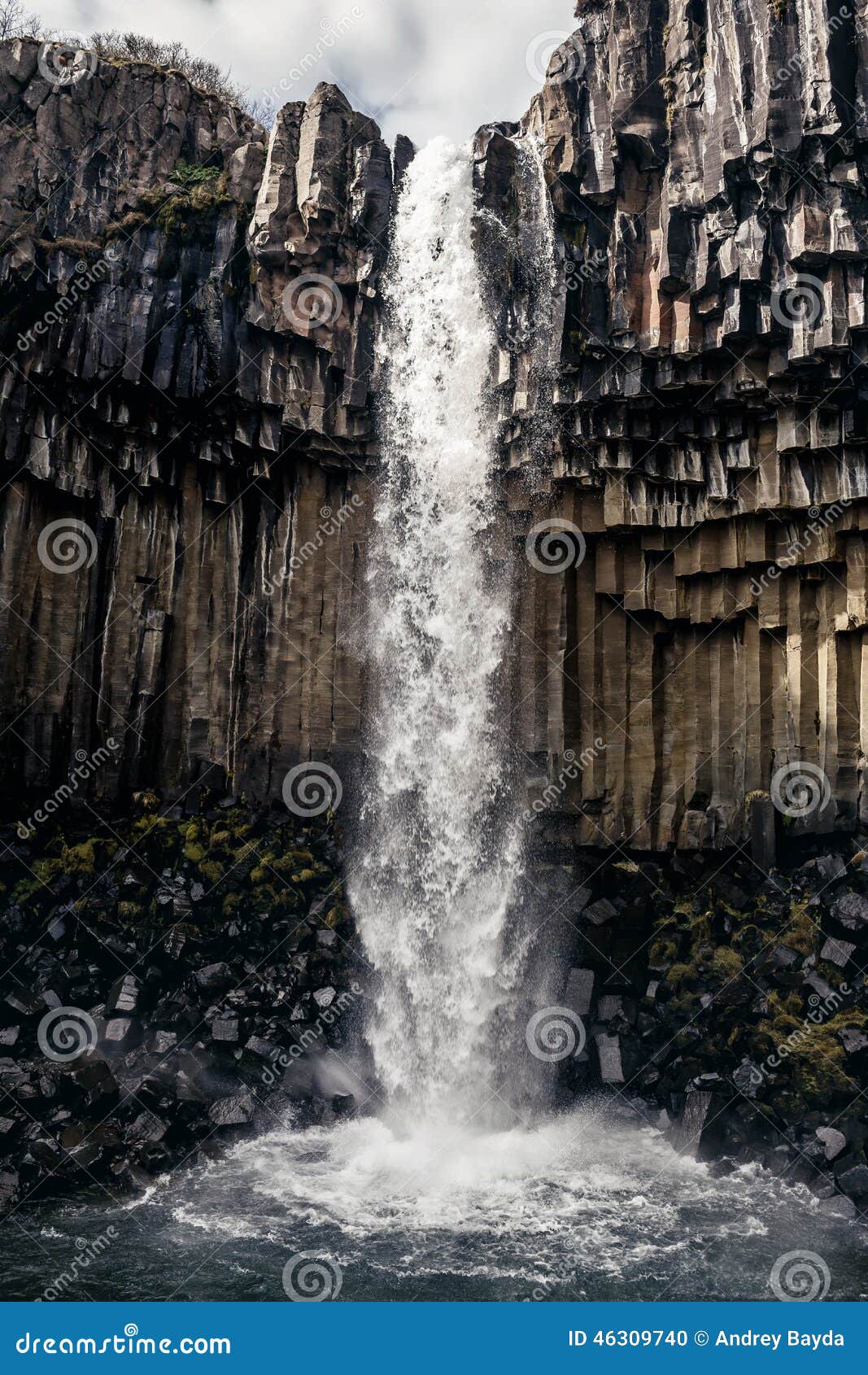 Svartifoss, Black Waterfall Stock Photo - Image of skaftafell, columns ...