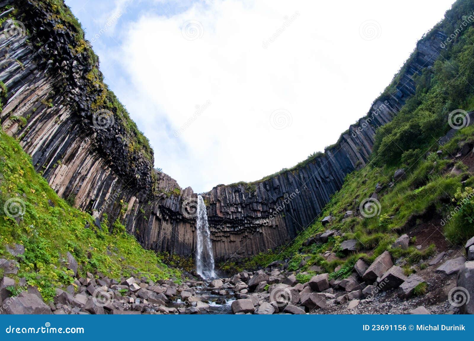 Svartifoss, Famous Black Waterfall, Iceland Stock Photo - Image of ...