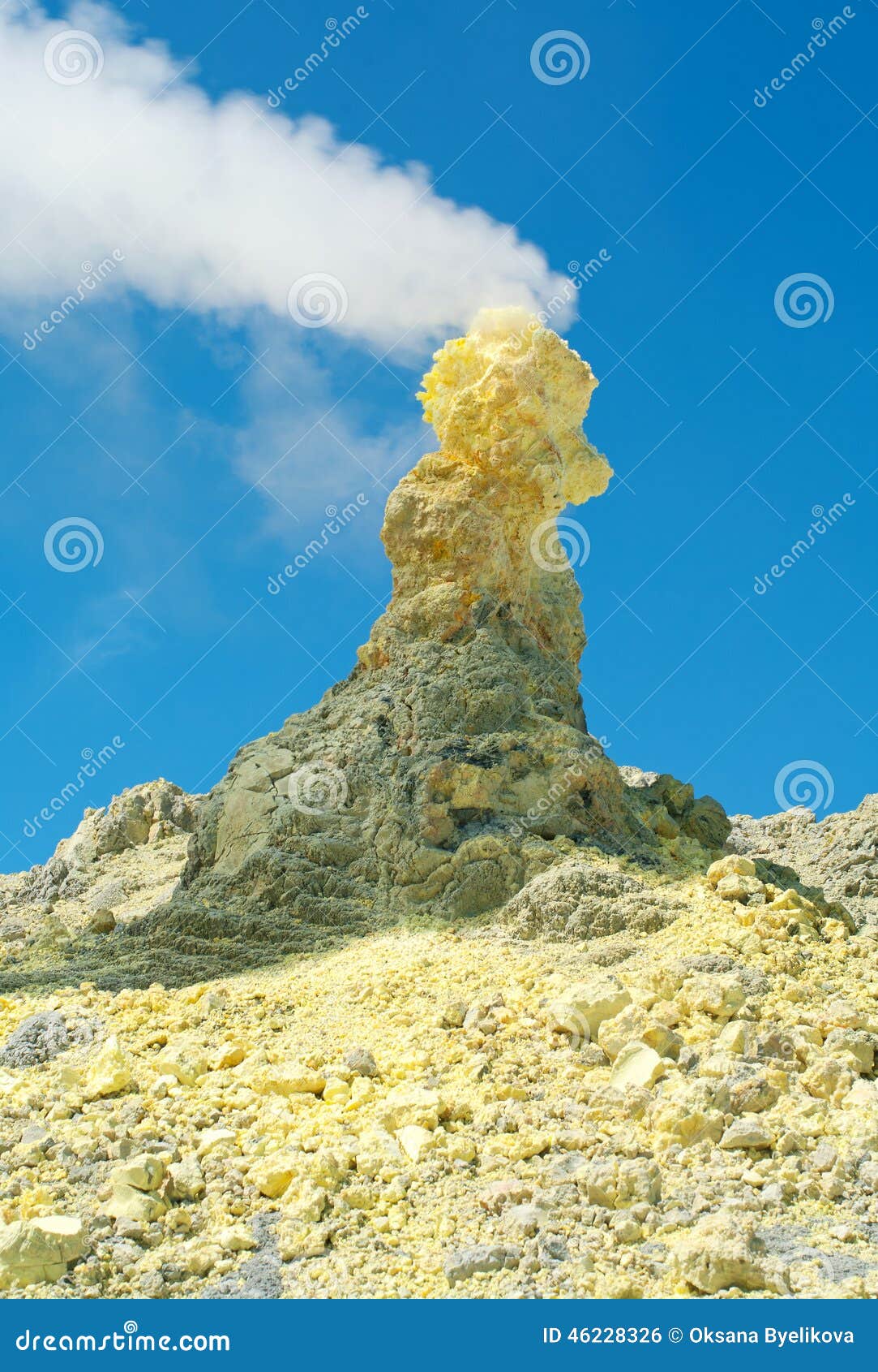 Svavel Av Den Ebeko Vulkan, Paramushir ö, Kuril öar Arkivfoto - Bild av ...