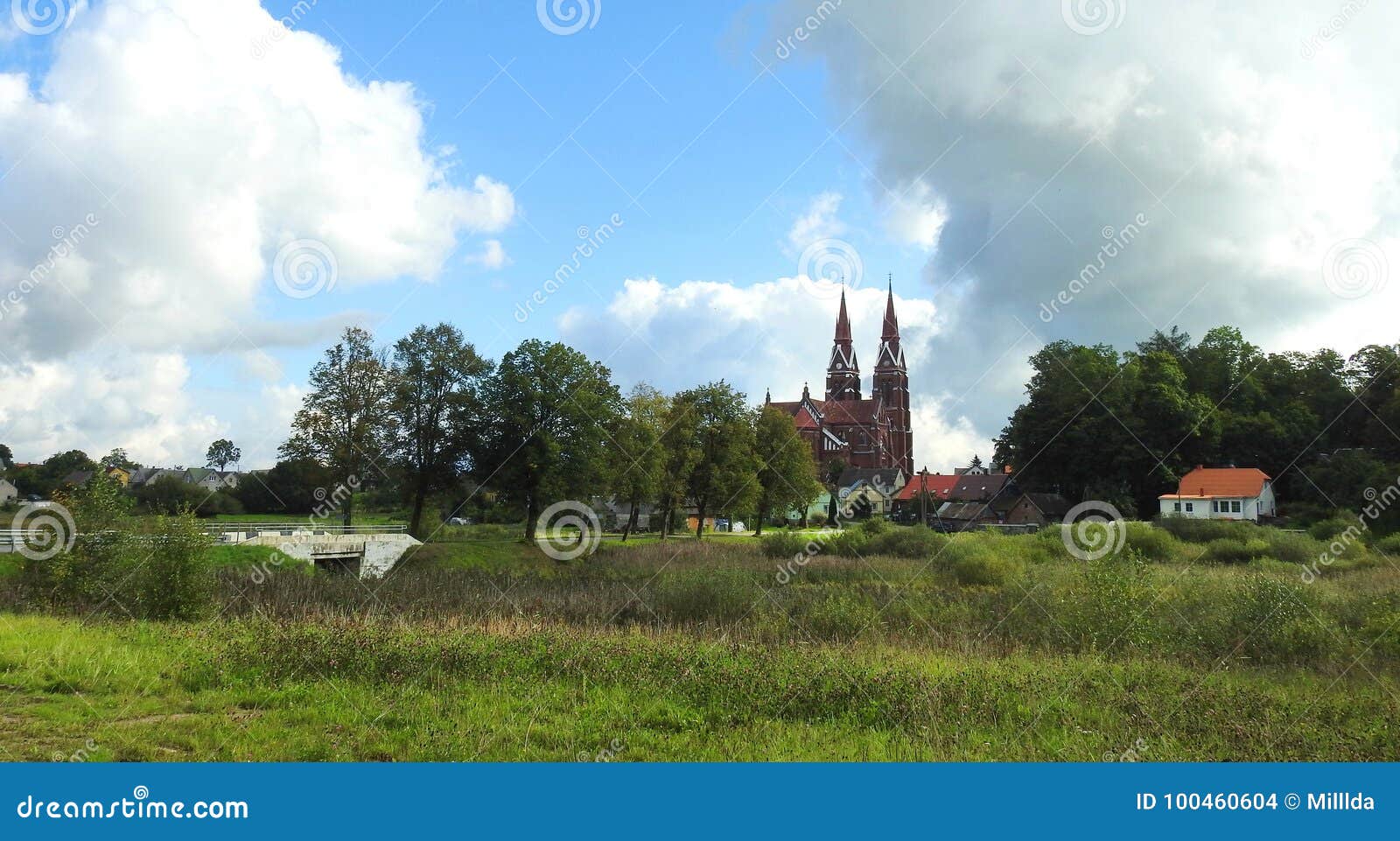 Sveksna town , Lithuania stock photo. Image of white - 100460604