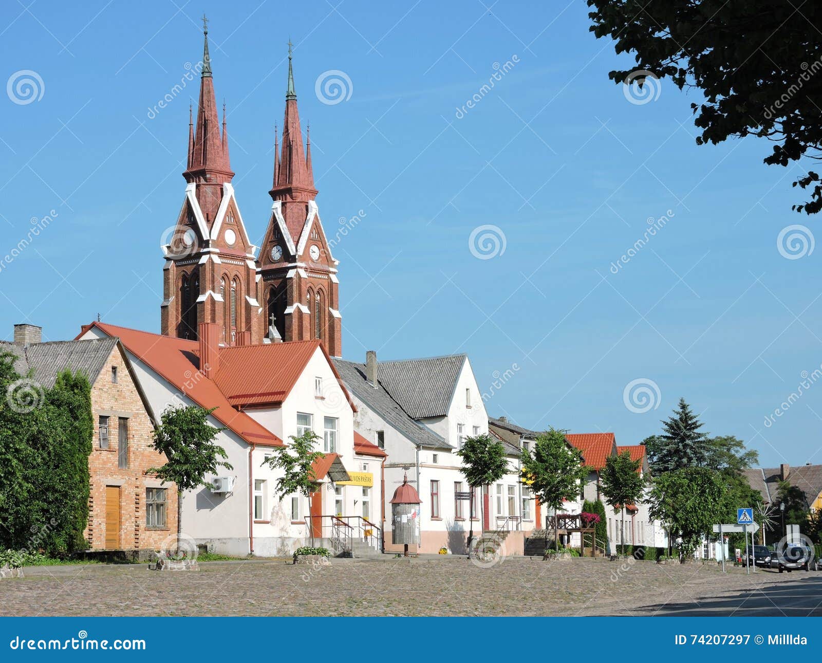 Sveksna town, Lithuania editorial photography. Image of homes - 74207297