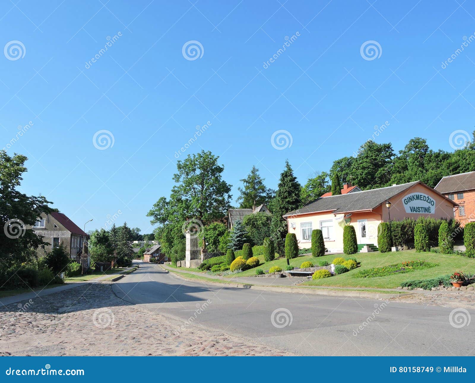Sveksna town, Lithuania editorial stock image. Image of architecture ...