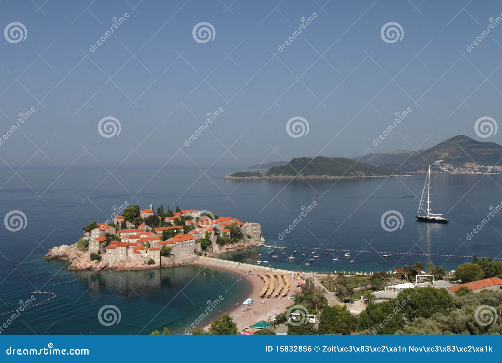 Sveti Stefan downtown stock photo. Image of sveti, stefan - 15832856