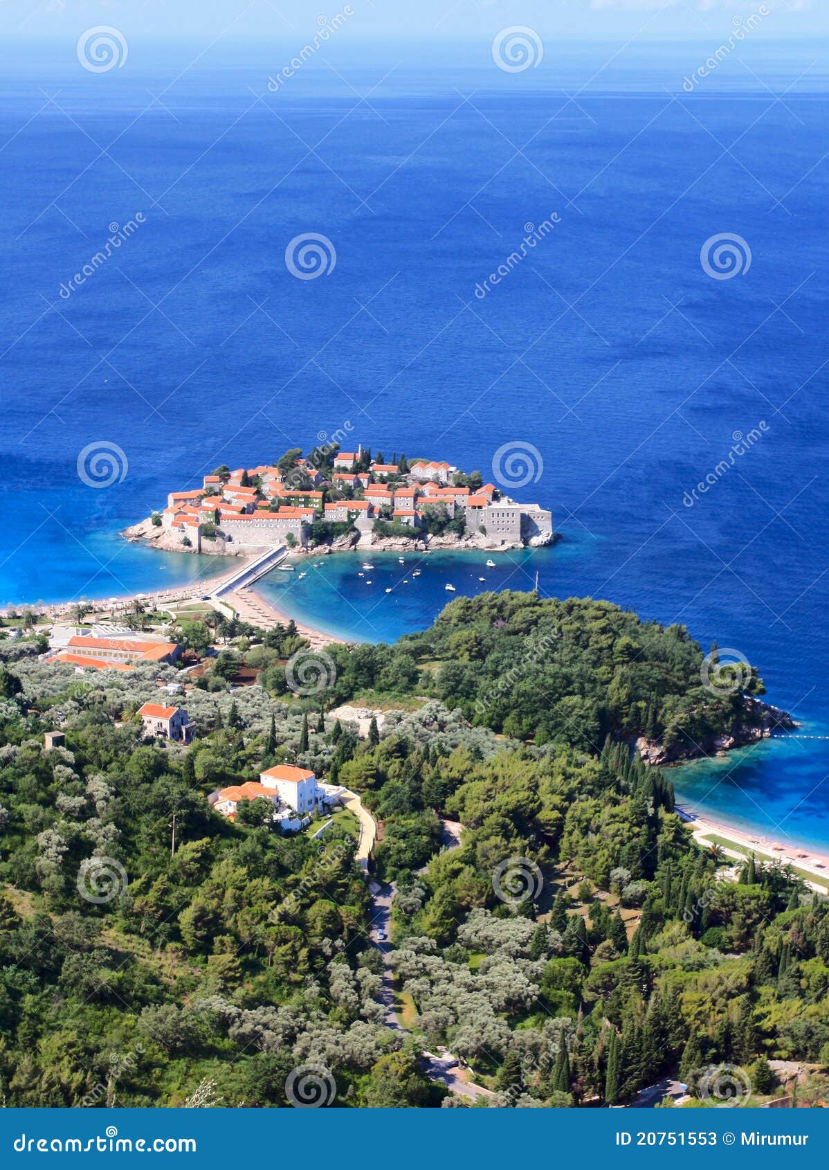 Sveti Stefan (St. Stefan) stock image. Image of luxury - 20751553
