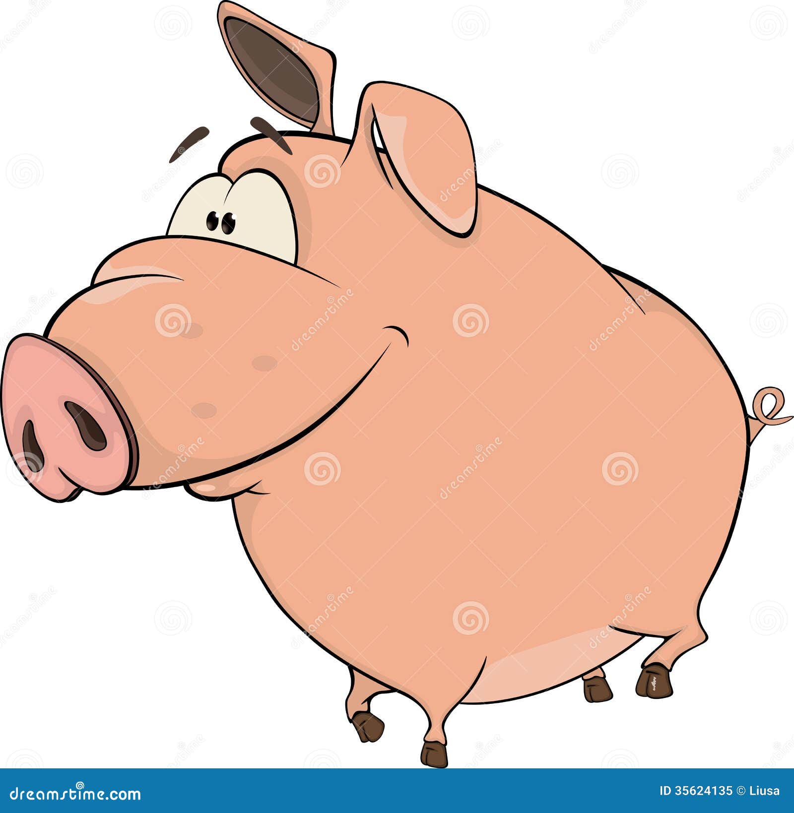 Svin. Tecknad film vektor illustrationer. Illustration av barndom ...