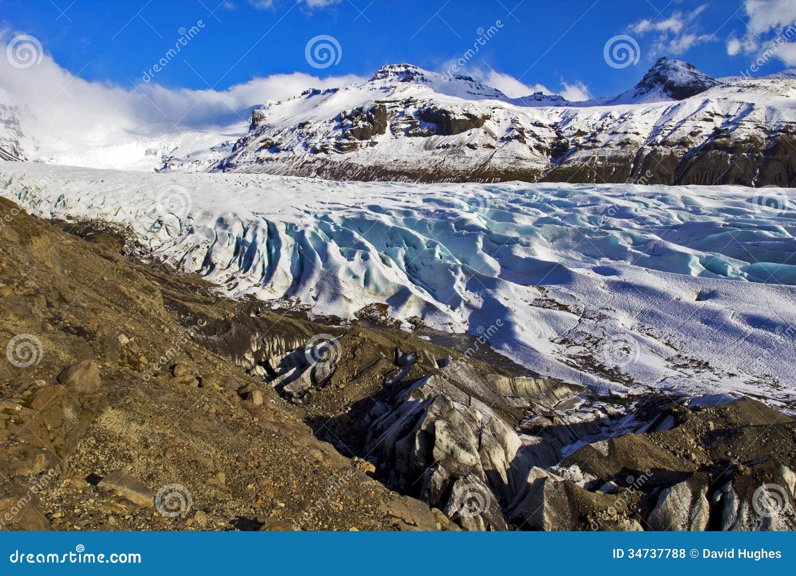 Svinafellsjokullgletsjer, Skaftafell, IJsland. Stock Foto - Image of ...