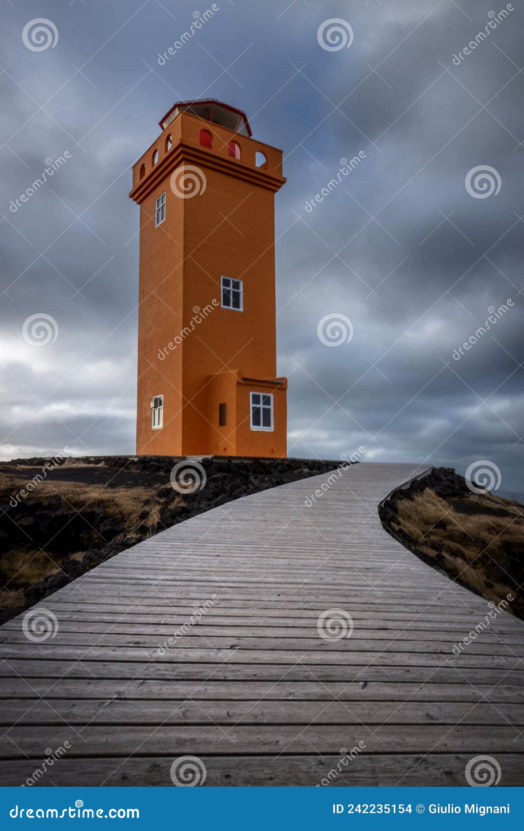 Svortuloft Lighthouse in the Snaefelsness Peninsula, Iceland Stock ...