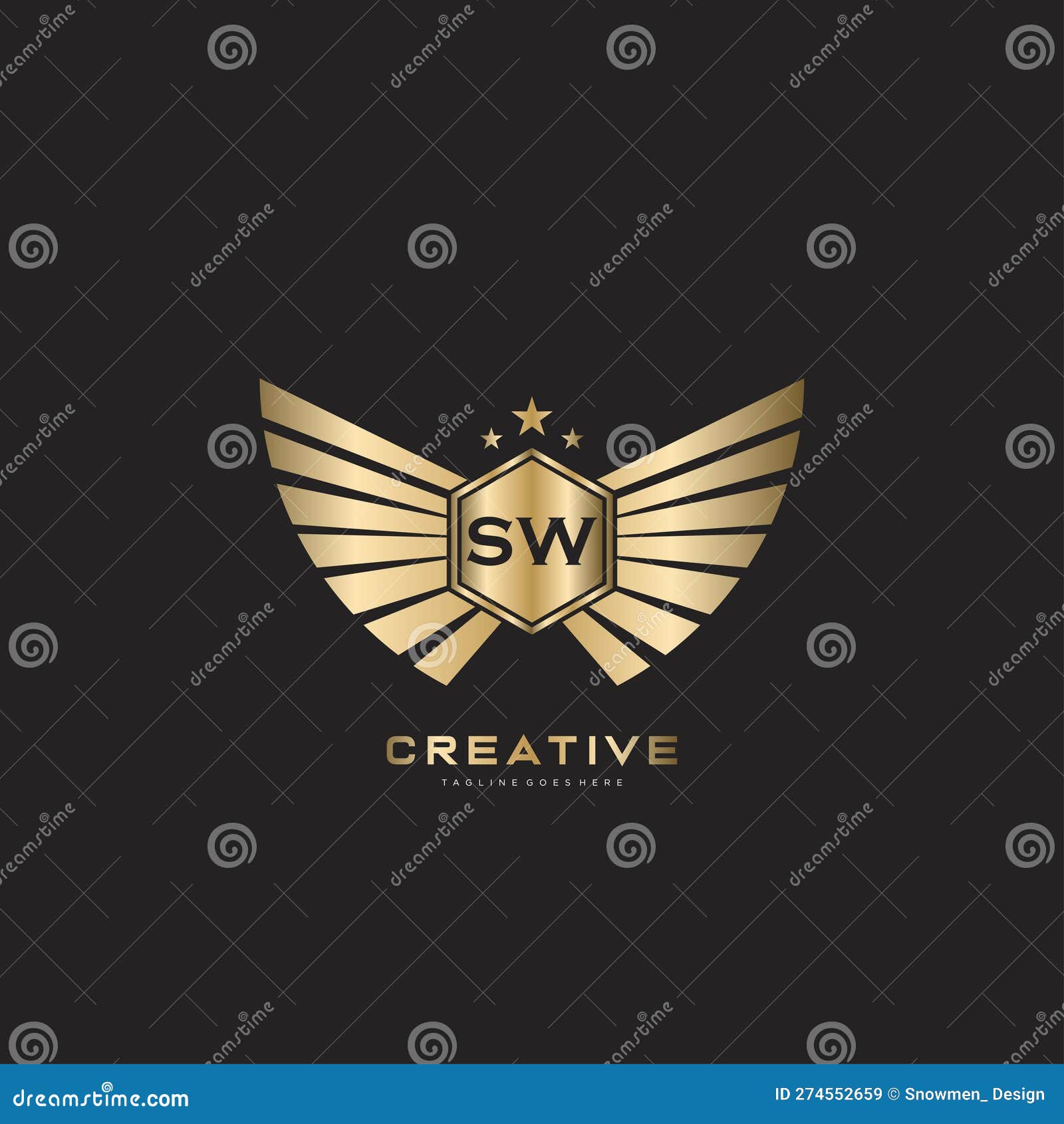 SW Letter Initial with Royal Luxury Logo Template Stock Vector ...