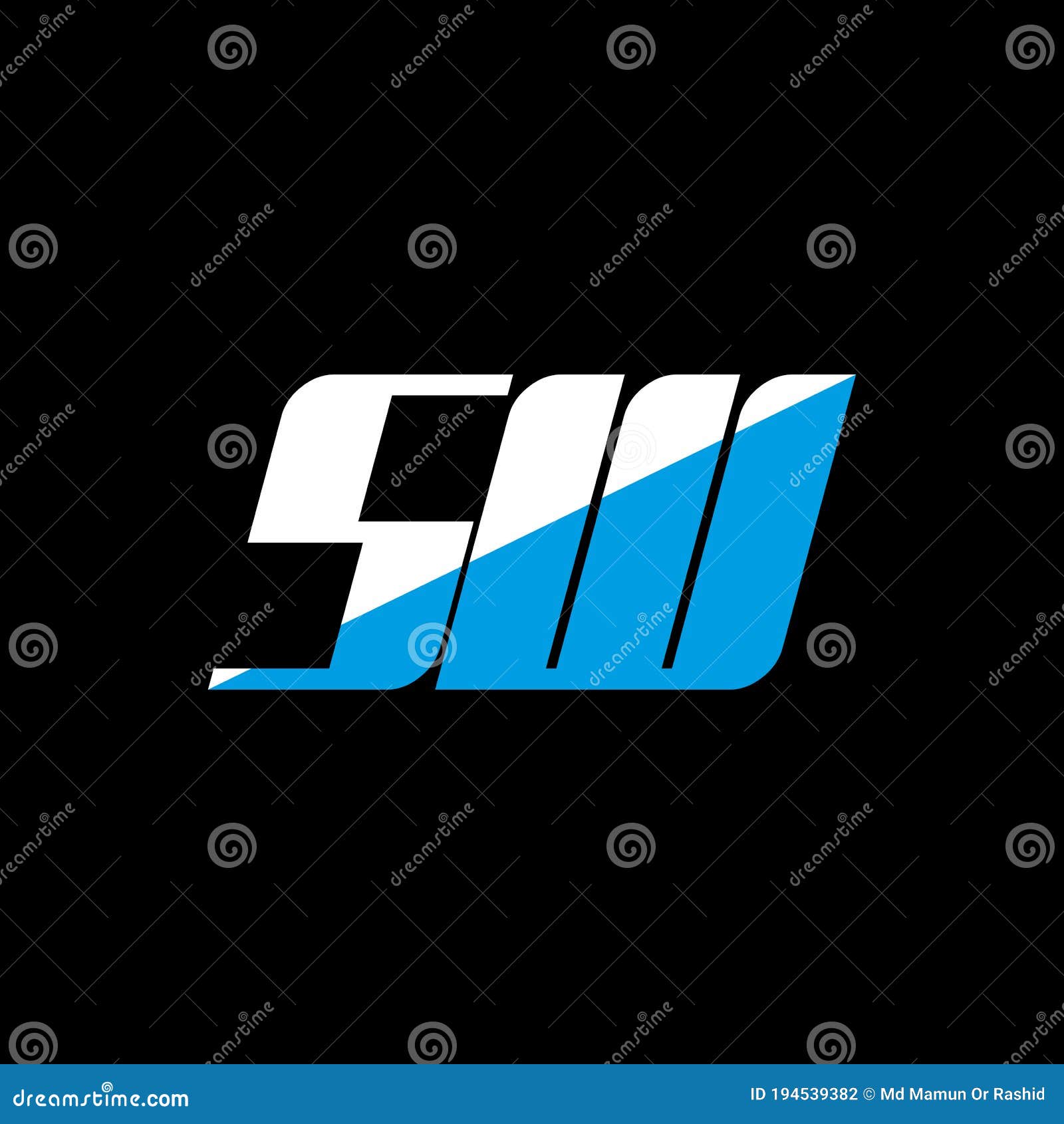 SW Letter Logo Design on Black Background. SW Creative Initials Letter ...