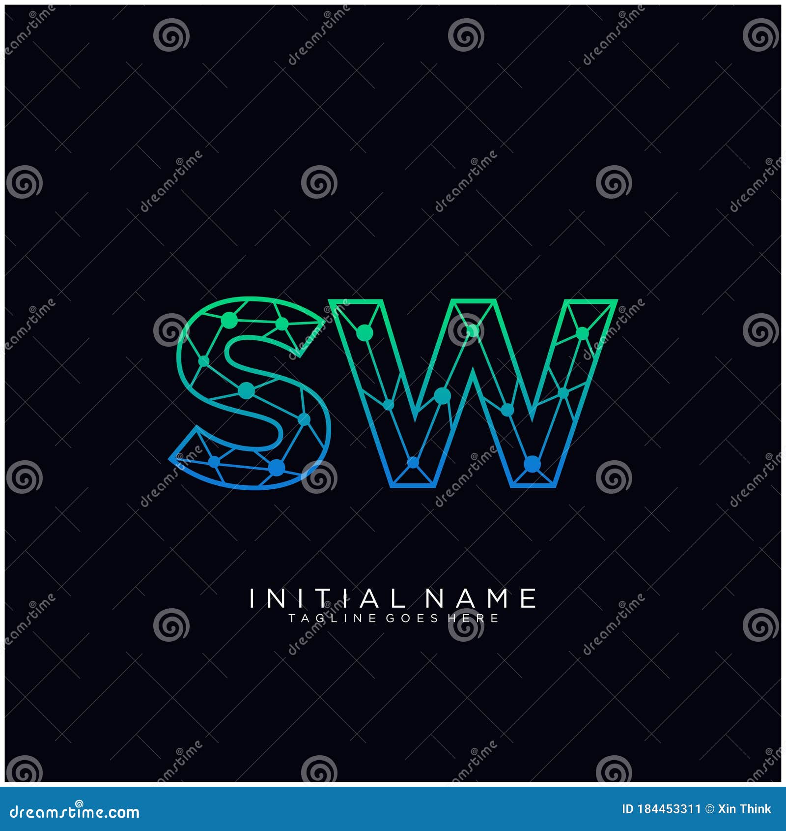 SW Letter Logo Icon Design Template Elements Stock Vector ...
