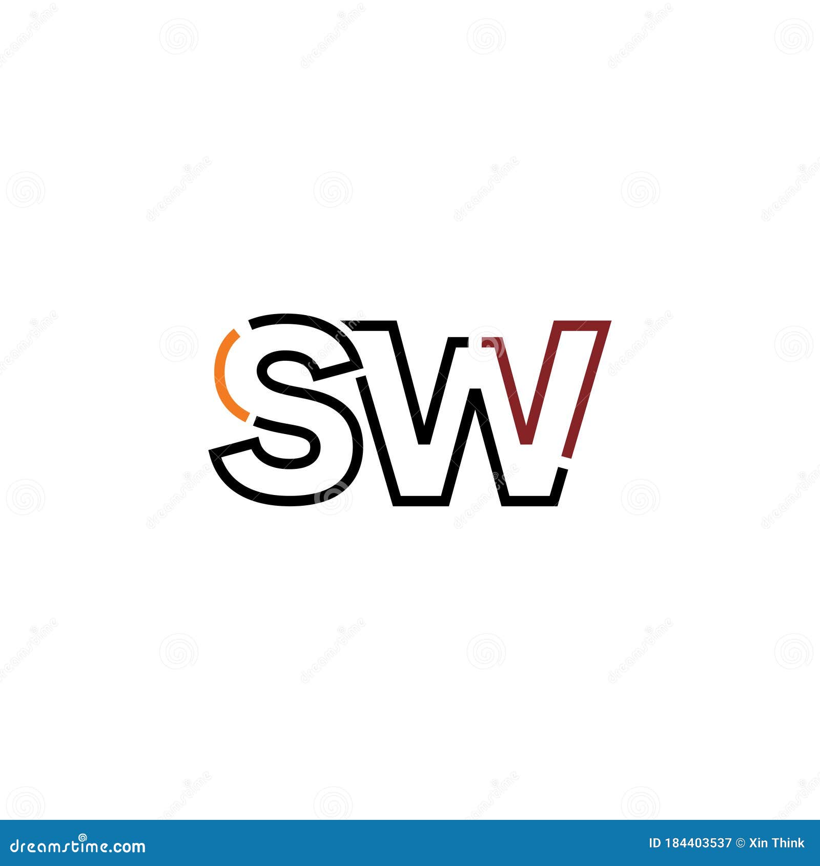 SW Letter Logo Icon Design Template Elements Stock Vector ...