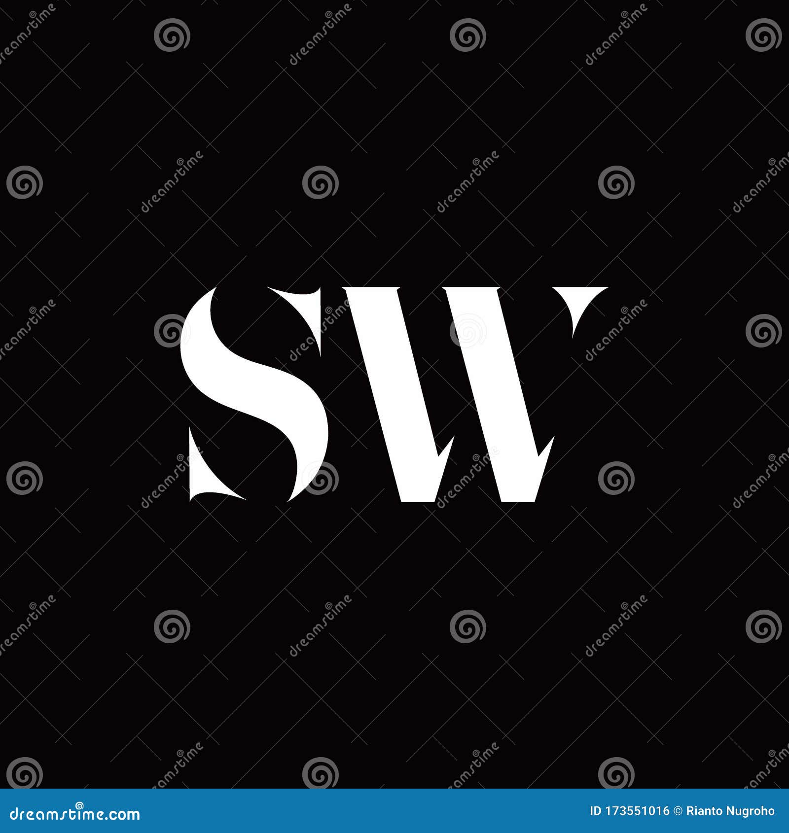 SW Logo Letter Initial Logo Designs Template Stock Vector ...