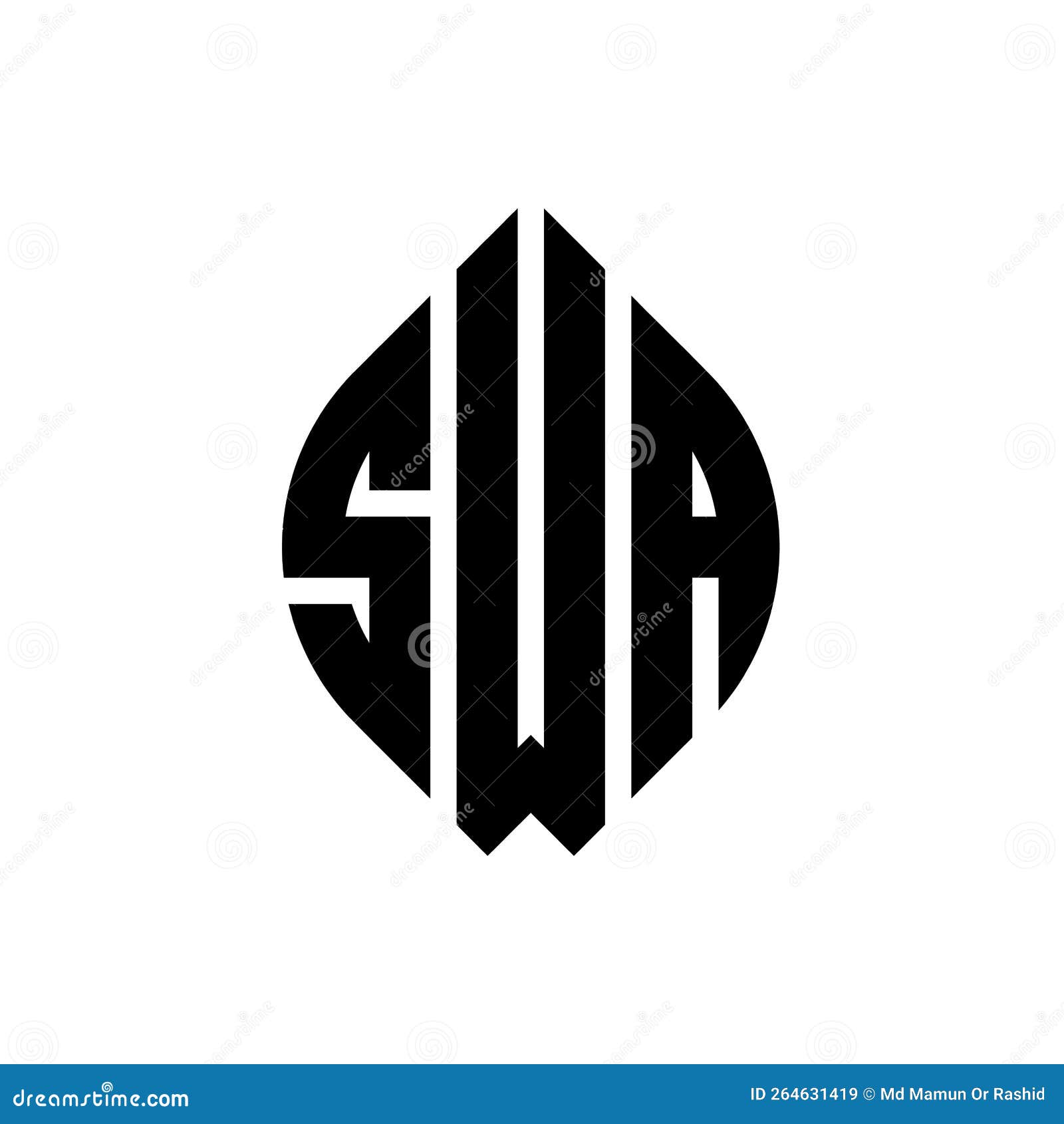 SWA Circle Letter Logo Design with Circle and Ellipse Shape. SWA ...