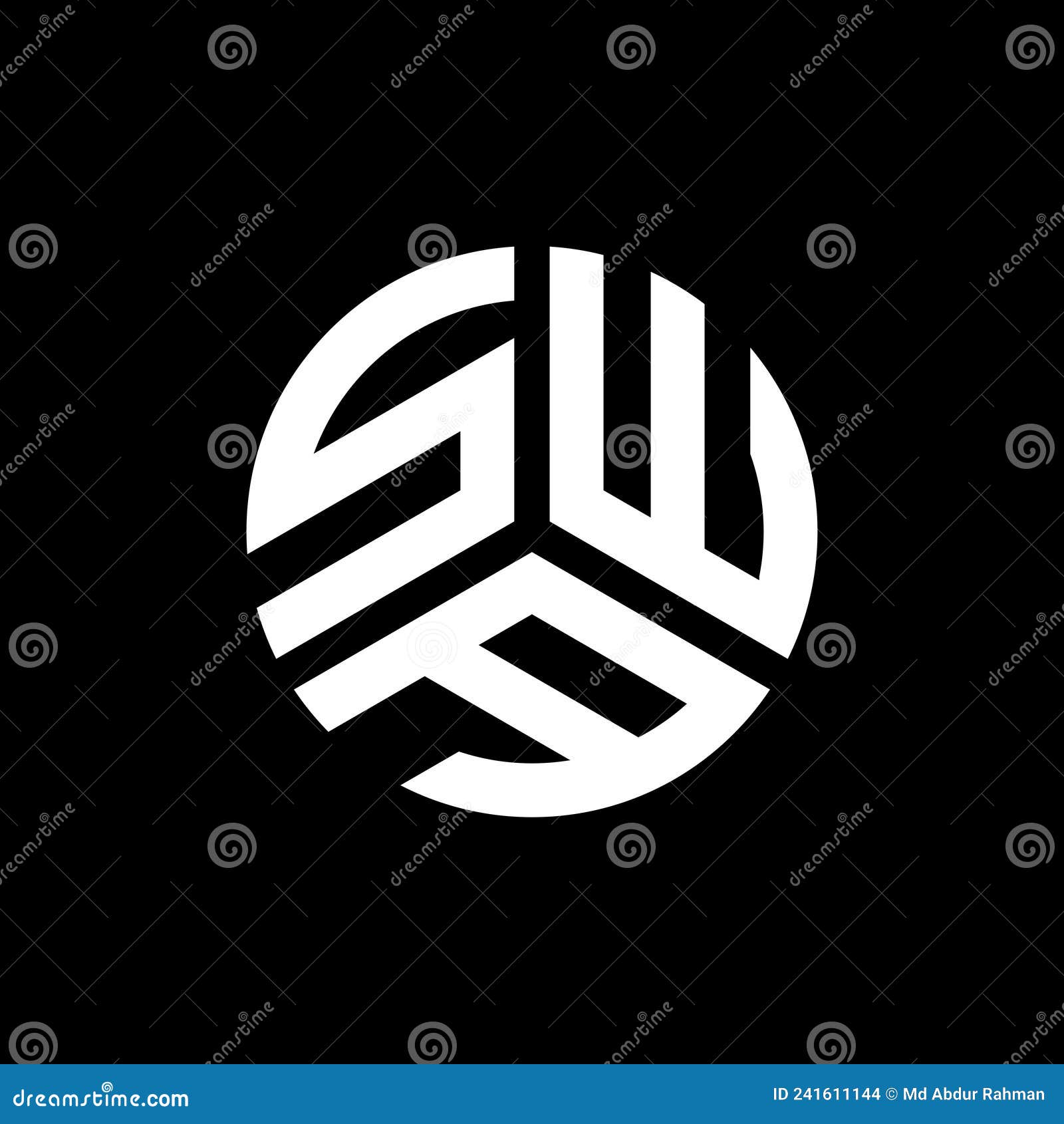 SWA Letter Logo Design on Black Background. SWA Creative Initials ...