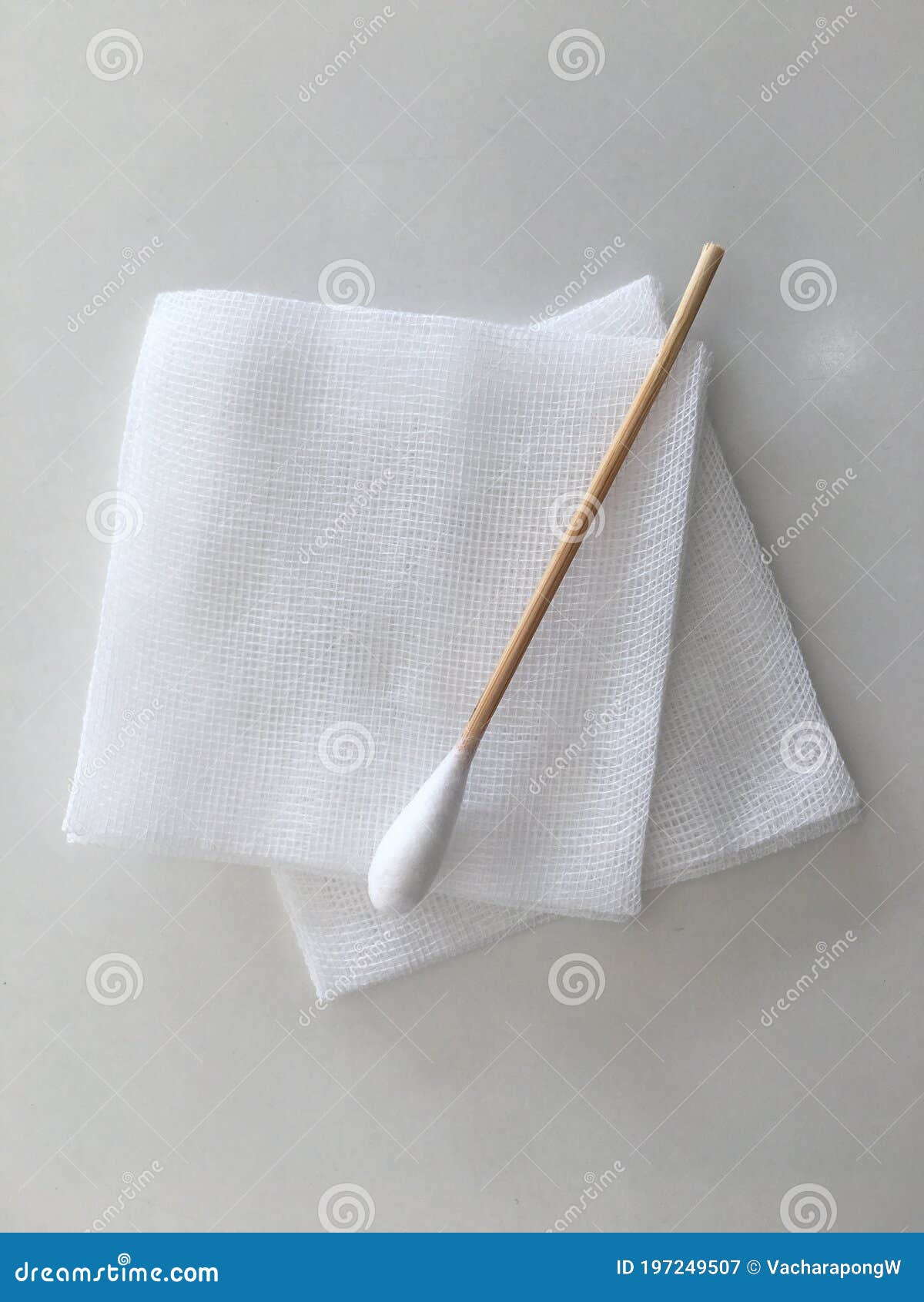 Swab and Gauze for Medical Wound Dressing Stock Image - Image of cotton ...
