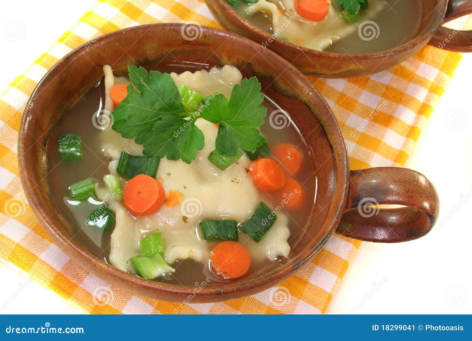 Swabian pockets stock image. Image of spinach, warm, soup - 18299041