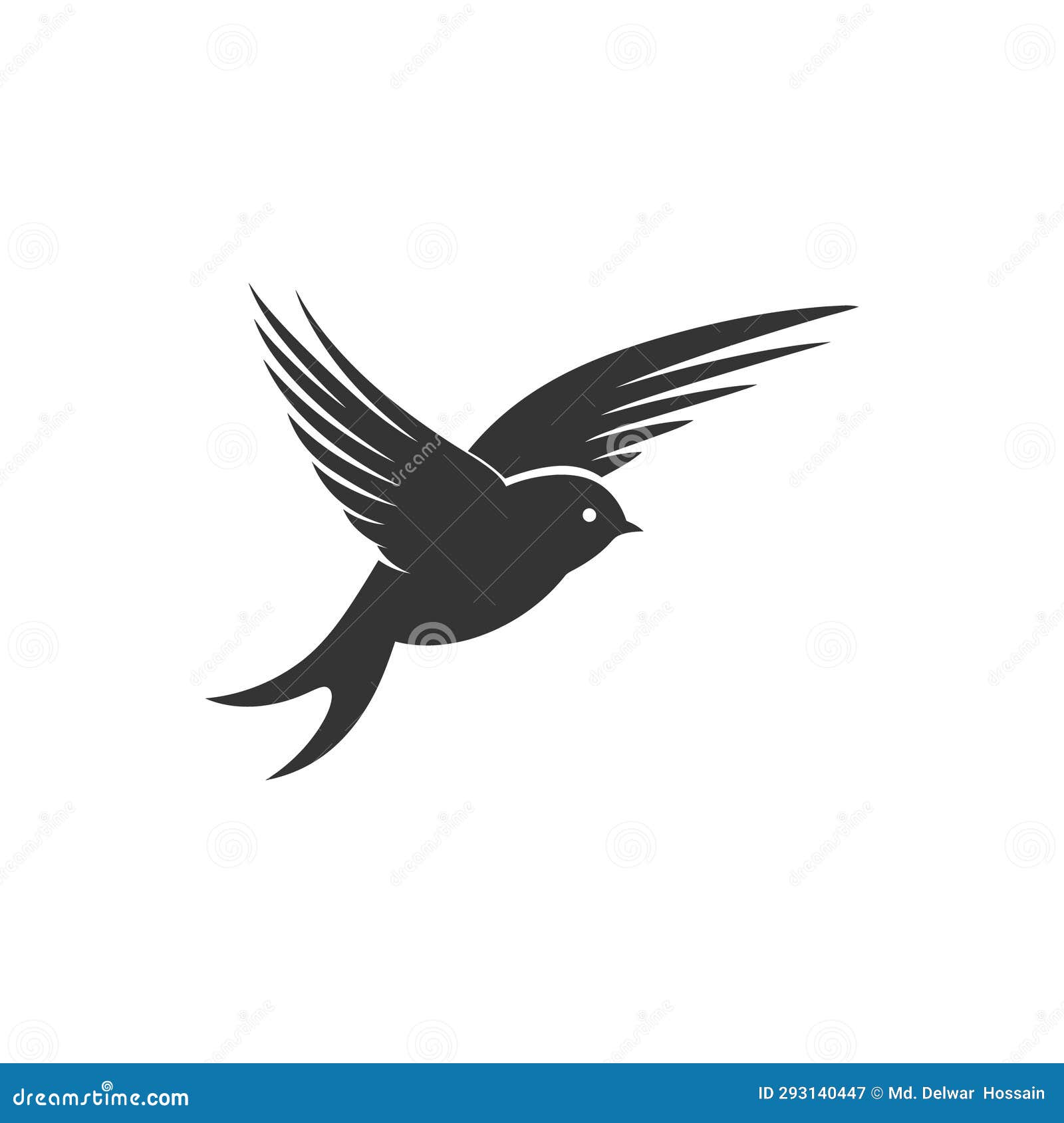 Swallow bird icon stock vector. Illustration of bird - 293140447