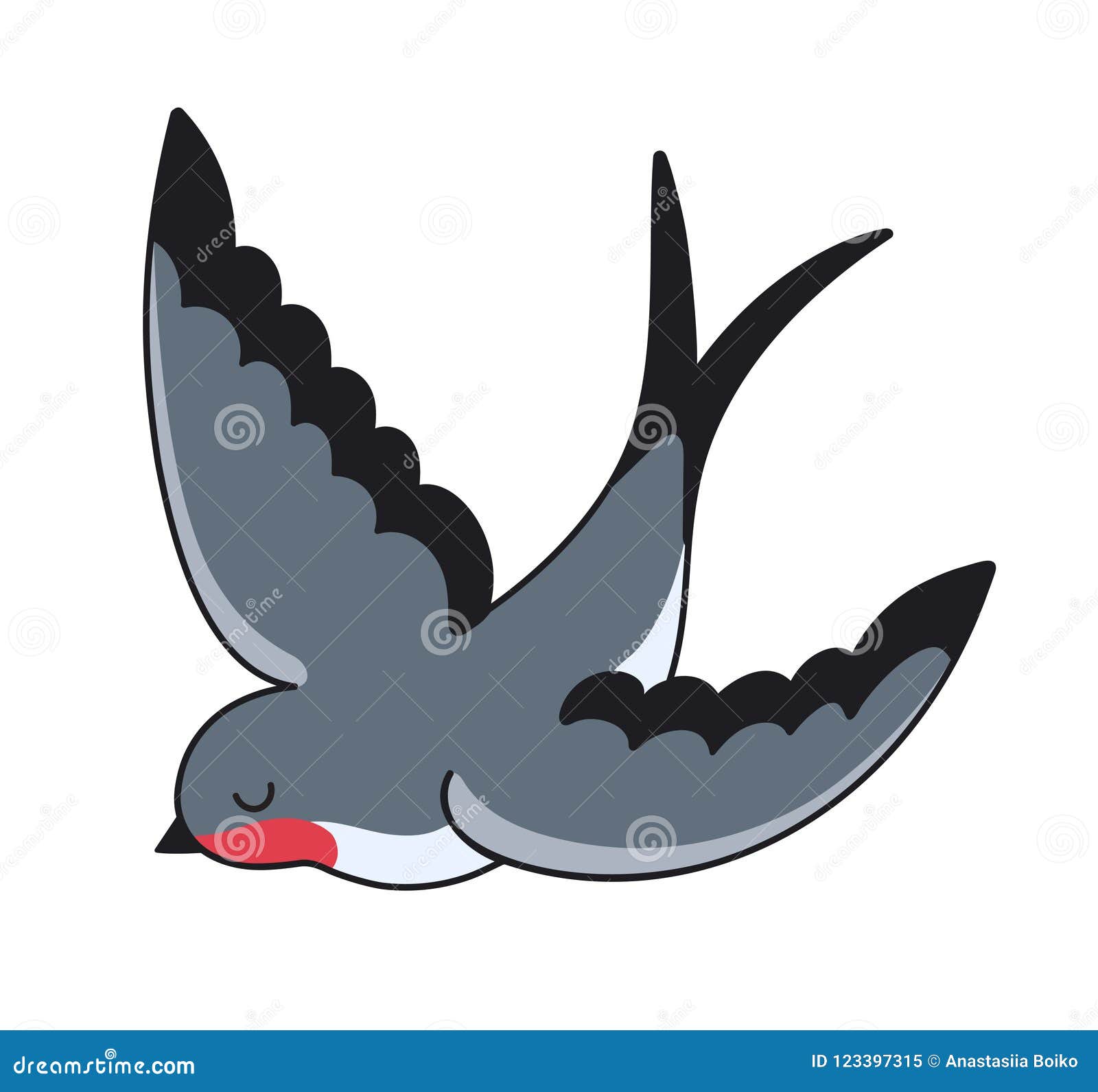 Swallow Bird. Simple Vector Illustration. Stock Vector - Illustration ...