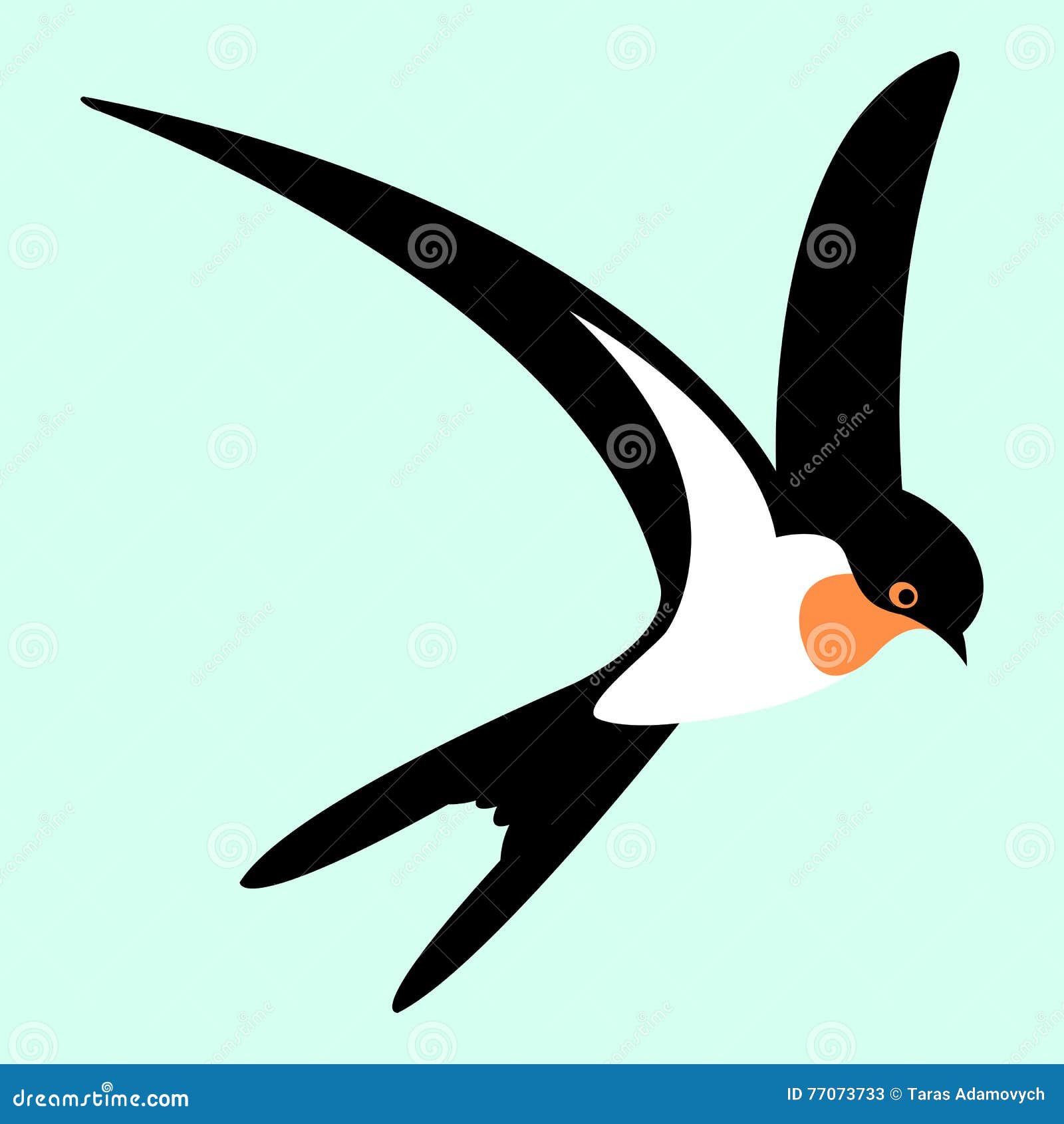Swallow Bird Vector Illustration Style Flat Stock Vector - Illustration ...