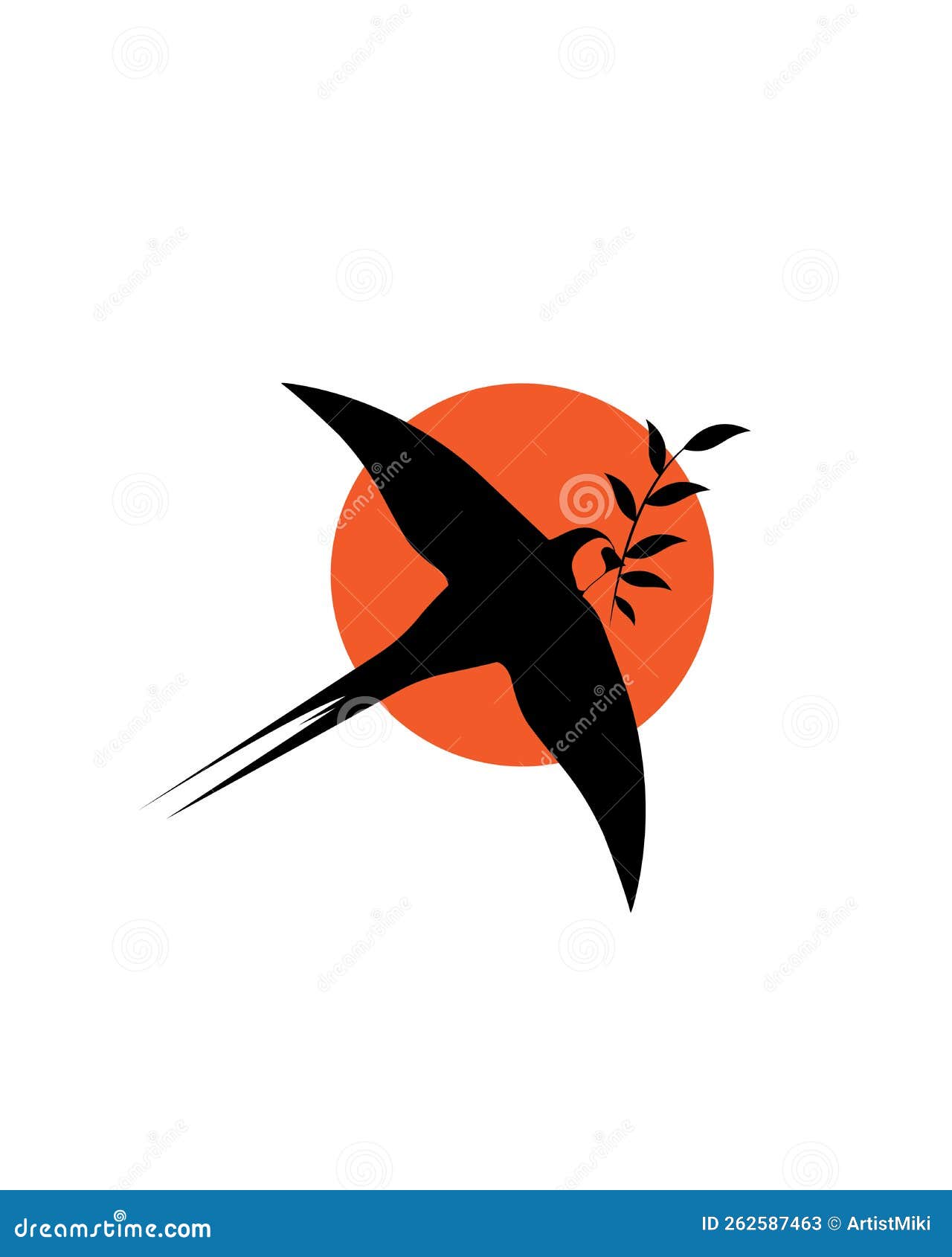 Barn Swallow Silhouette on Sunset, Vector Stock Vector - Illustration ...