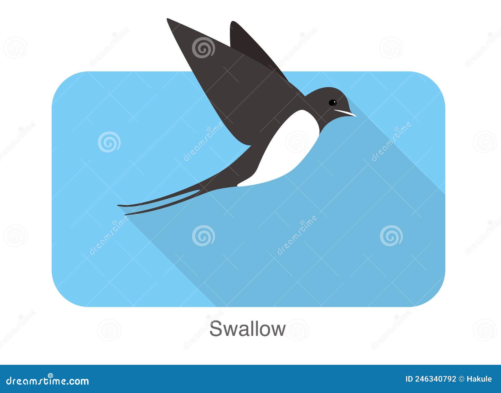 Swallow Flat Icon Design, Cartoon, Vector Illustration Stock Vector ...