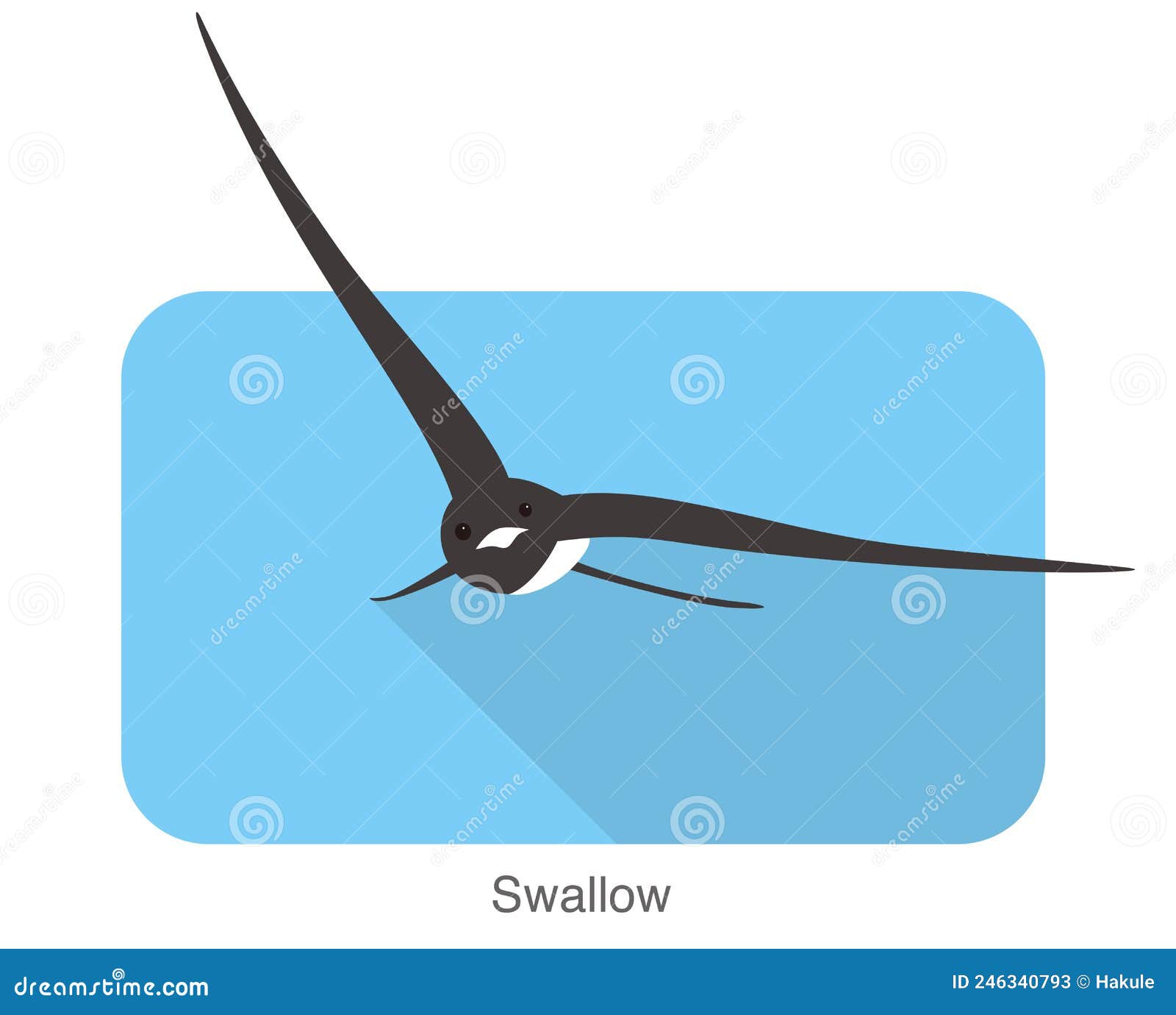 Swallow Flat Icon Design, Cartoon, Vector Illustration Stock Vector ...